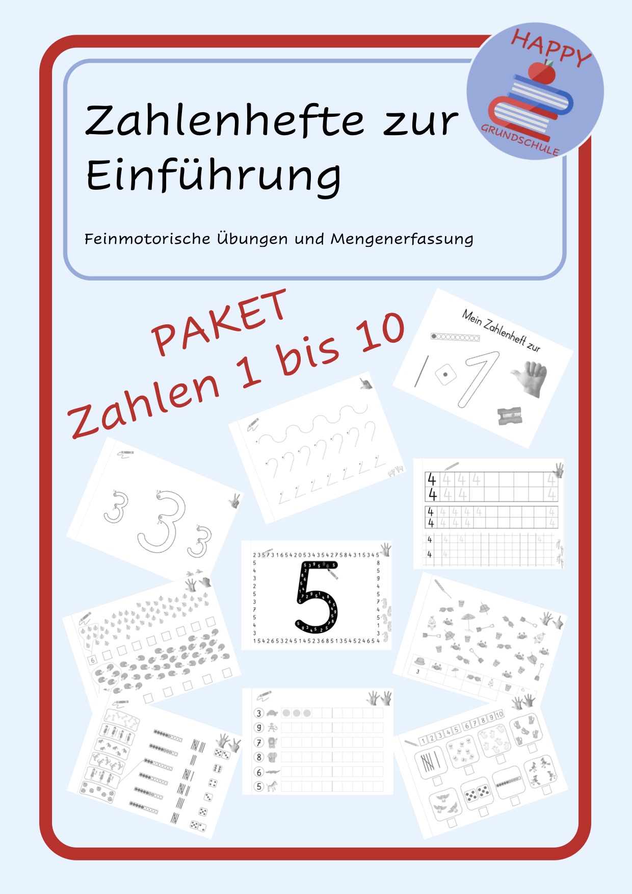 PAKET Zahlenhefte zur Zahleneinführung der 1 bis 10 und 0 ...