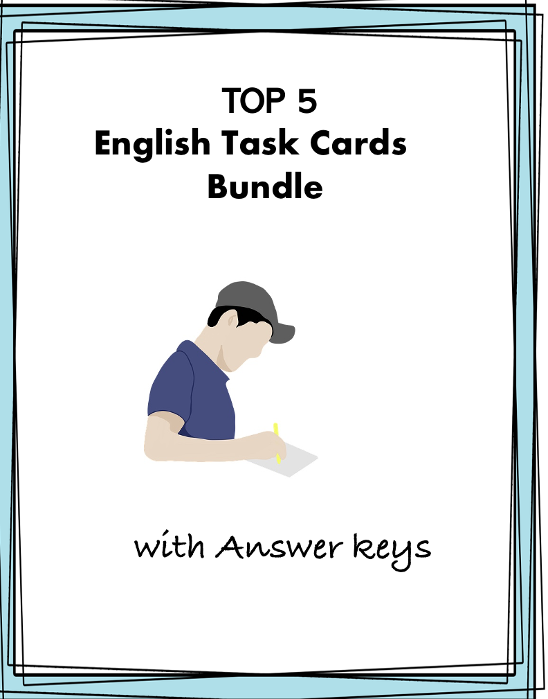 English Task Cards Bundle: 5 Set Paket @30% Off! Englische ...