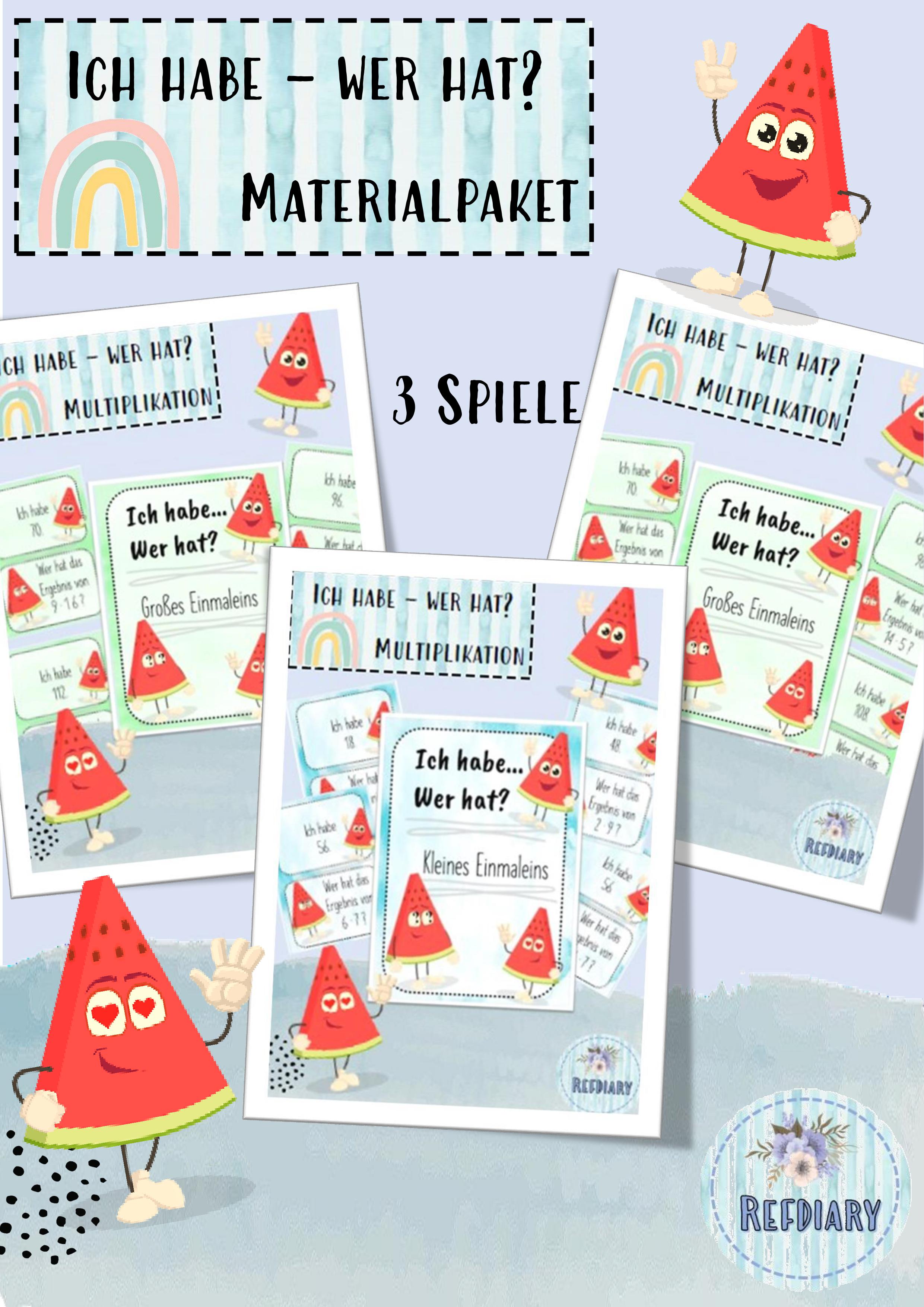 Materialpaket: Ich habe...wer hat? Mathespiel - Rechnen ...