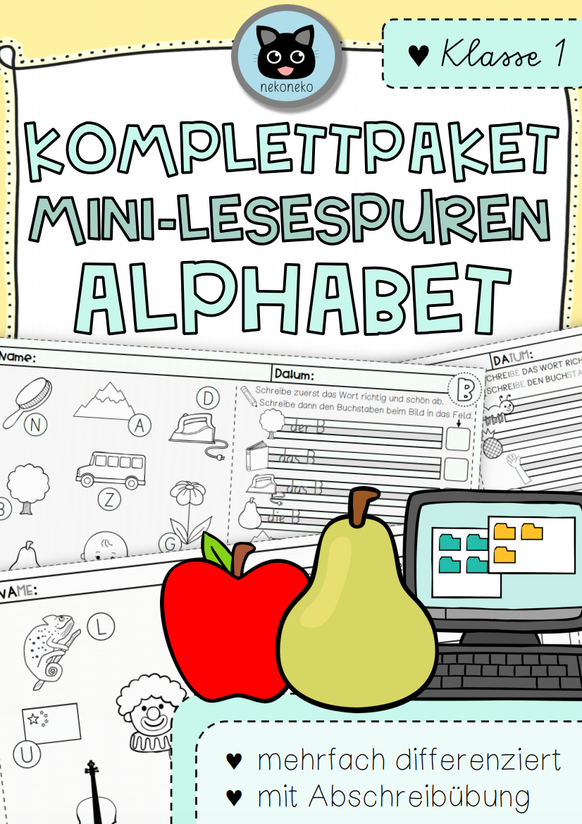 Komplettpaket | Mini-Lesespuren | ABC | Alphabet – Unterrichtsmaterial ...
