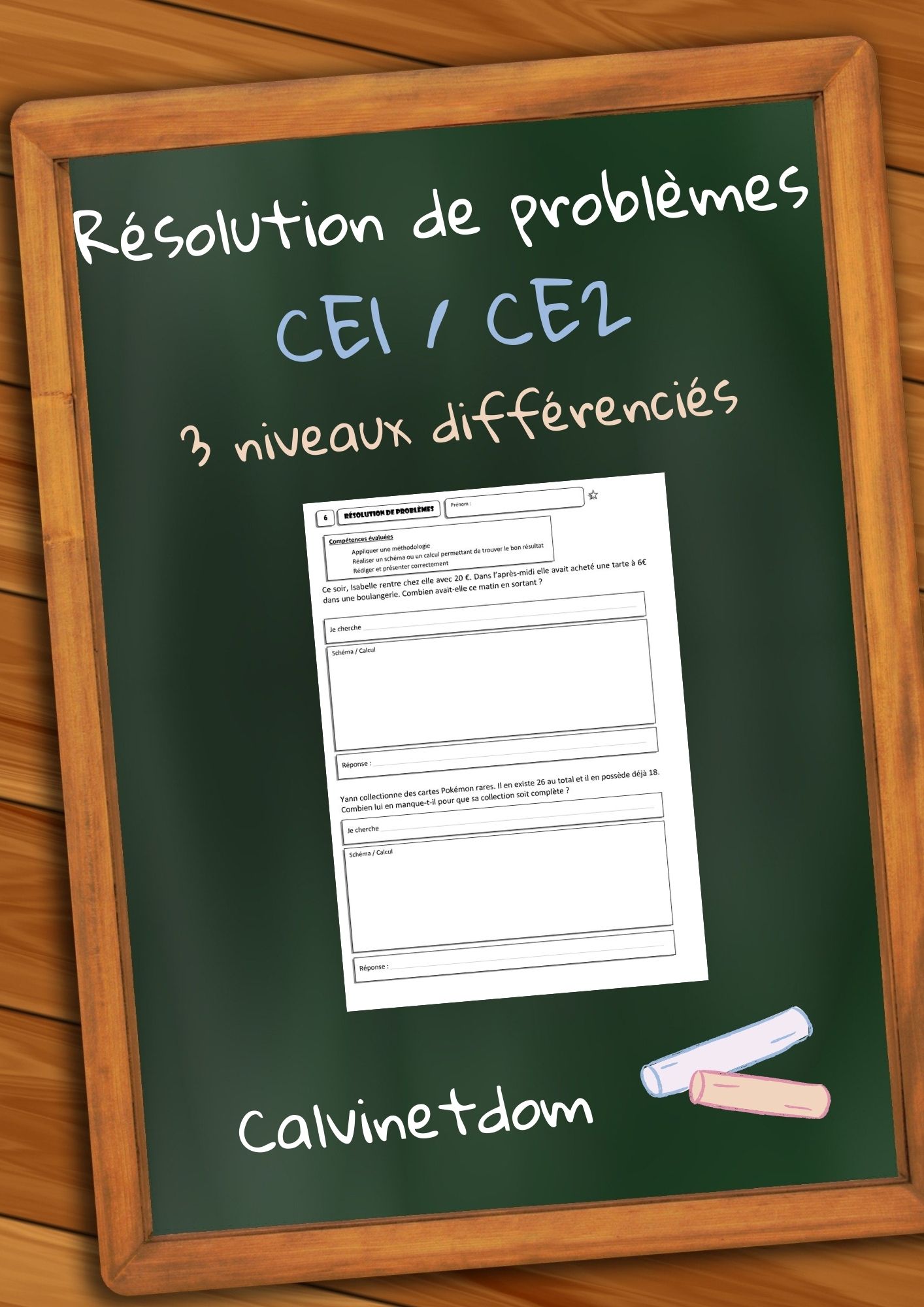 Résolution de problèmes CE1 / CE2 (3 niveaux différenciés) - Ressource ...