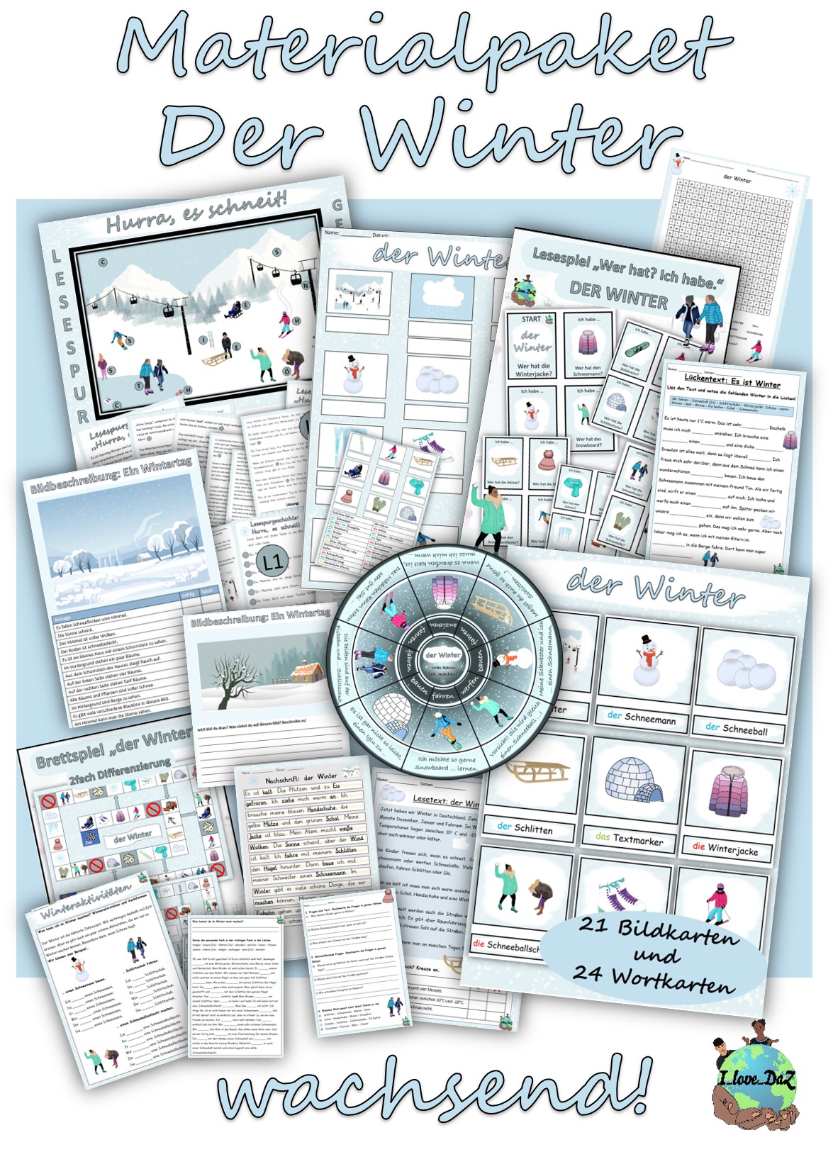 Materialpaket "der Winter" DaZ / DaF / Deutsch – Unterrichtsmaterial in ...