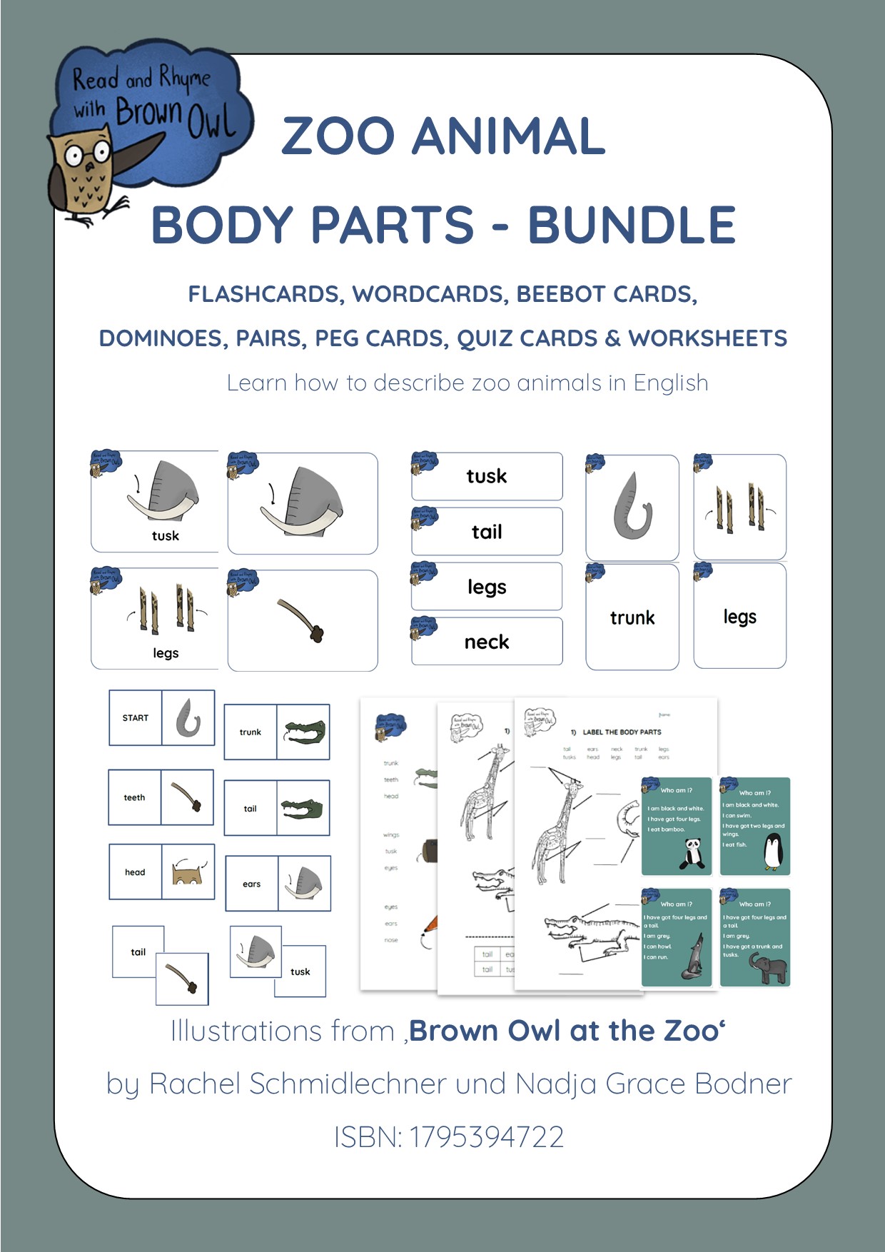 Zoo animals - BODY PARTS Bundle – Unterrichtsmaterial im Fach Englisch