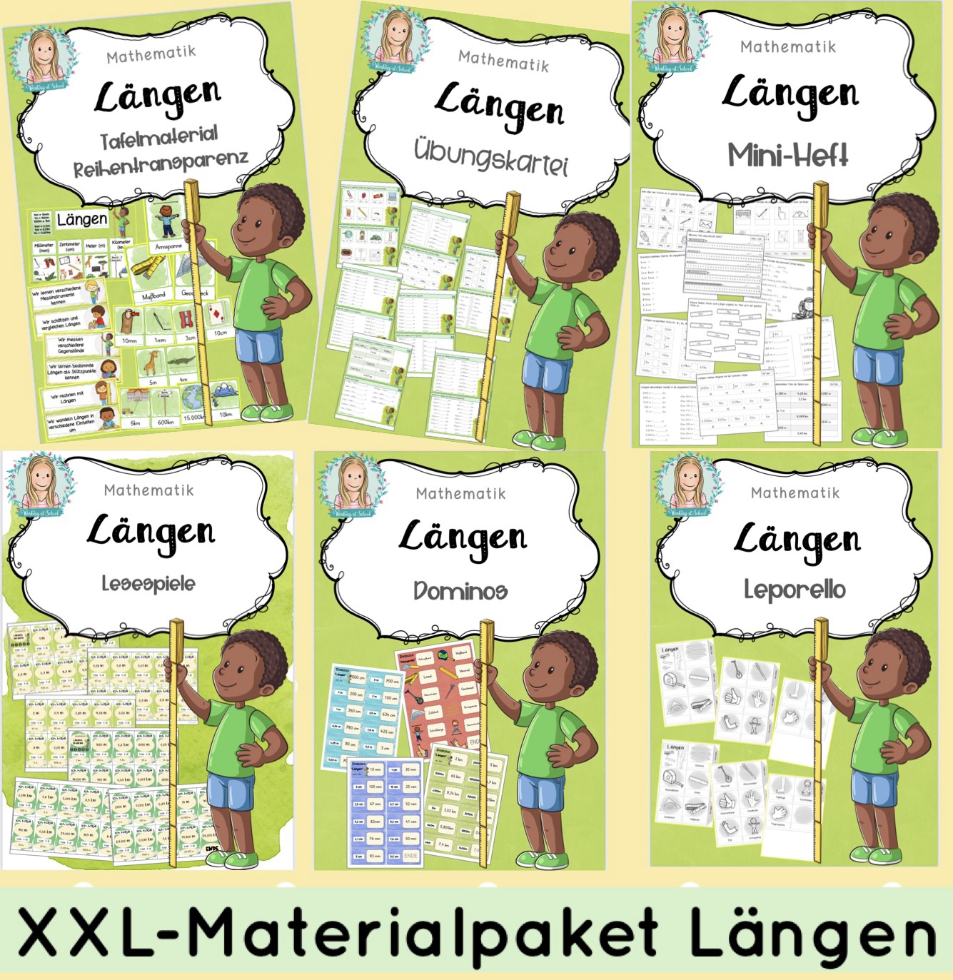 LÄNGEN wachsendes XXL-Materialpaket (Mathematik) – Unterrichtsmaterial ...