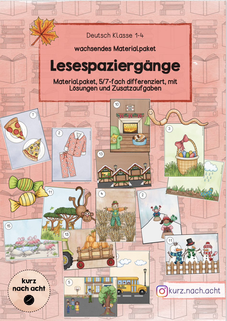 Materialpaket Lesespaziergänge (Klasse 1-4, mehrfach differenziert ...