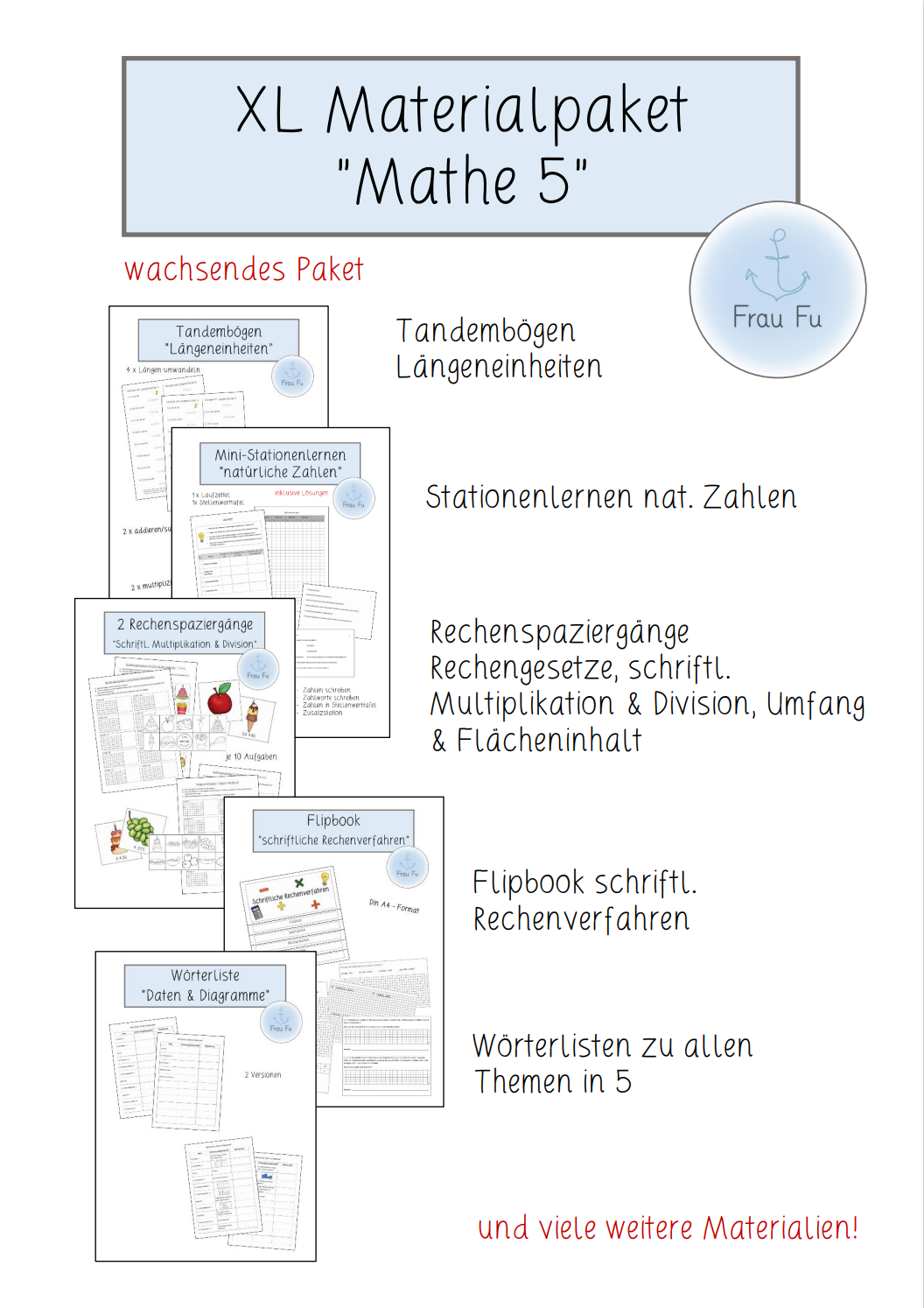 XL Materialpaket "Mathe 5" (wachsend) – Unterrichtsmaterial in den ...
