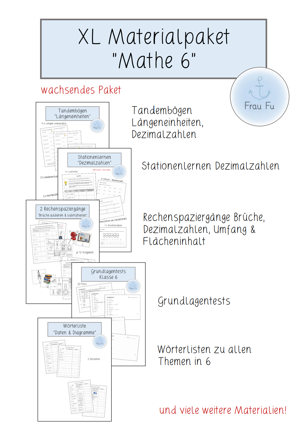 XL Materialpaket "Mathe 6" (wachsend) – Unterrichtsmaterial in den ...