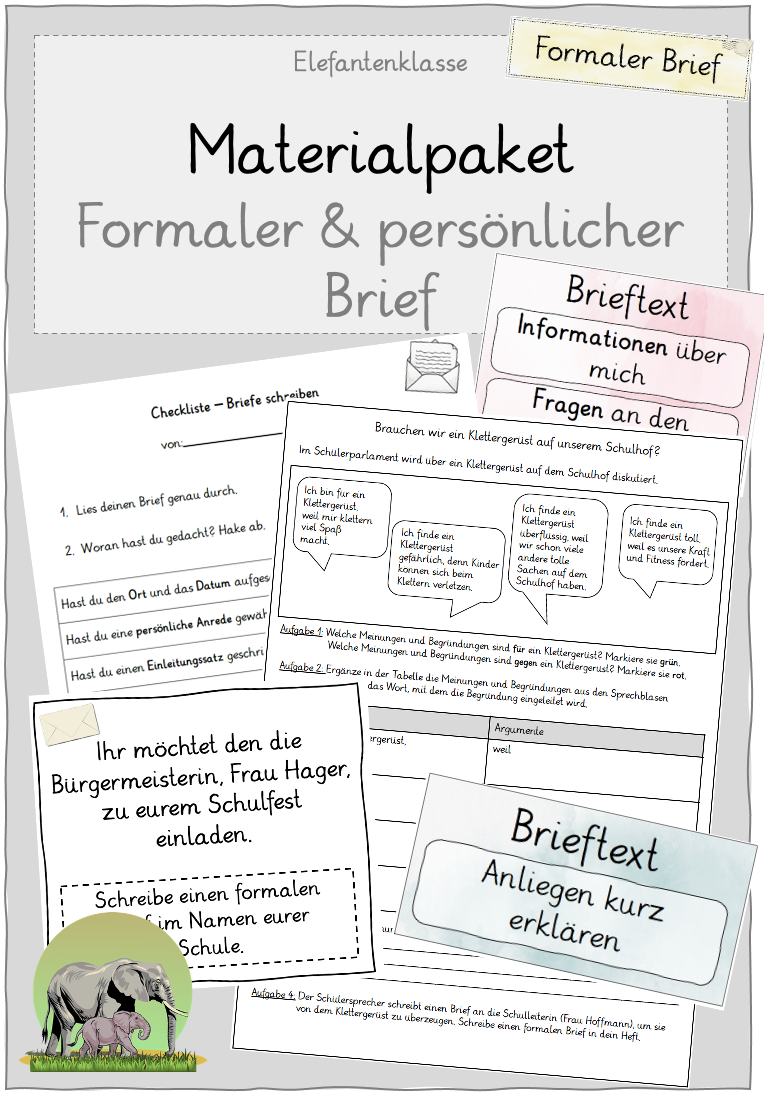 Materialpaket - formaler und persönlicher Brief – Unterrichtsmaterial ...