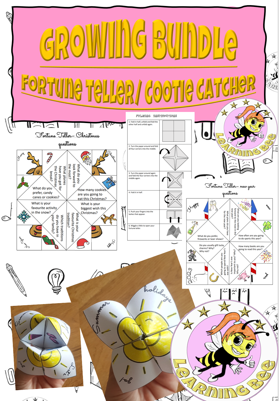 growing bundle - cootie catcher/fortune teller – Unterrichtsmaterial in ...