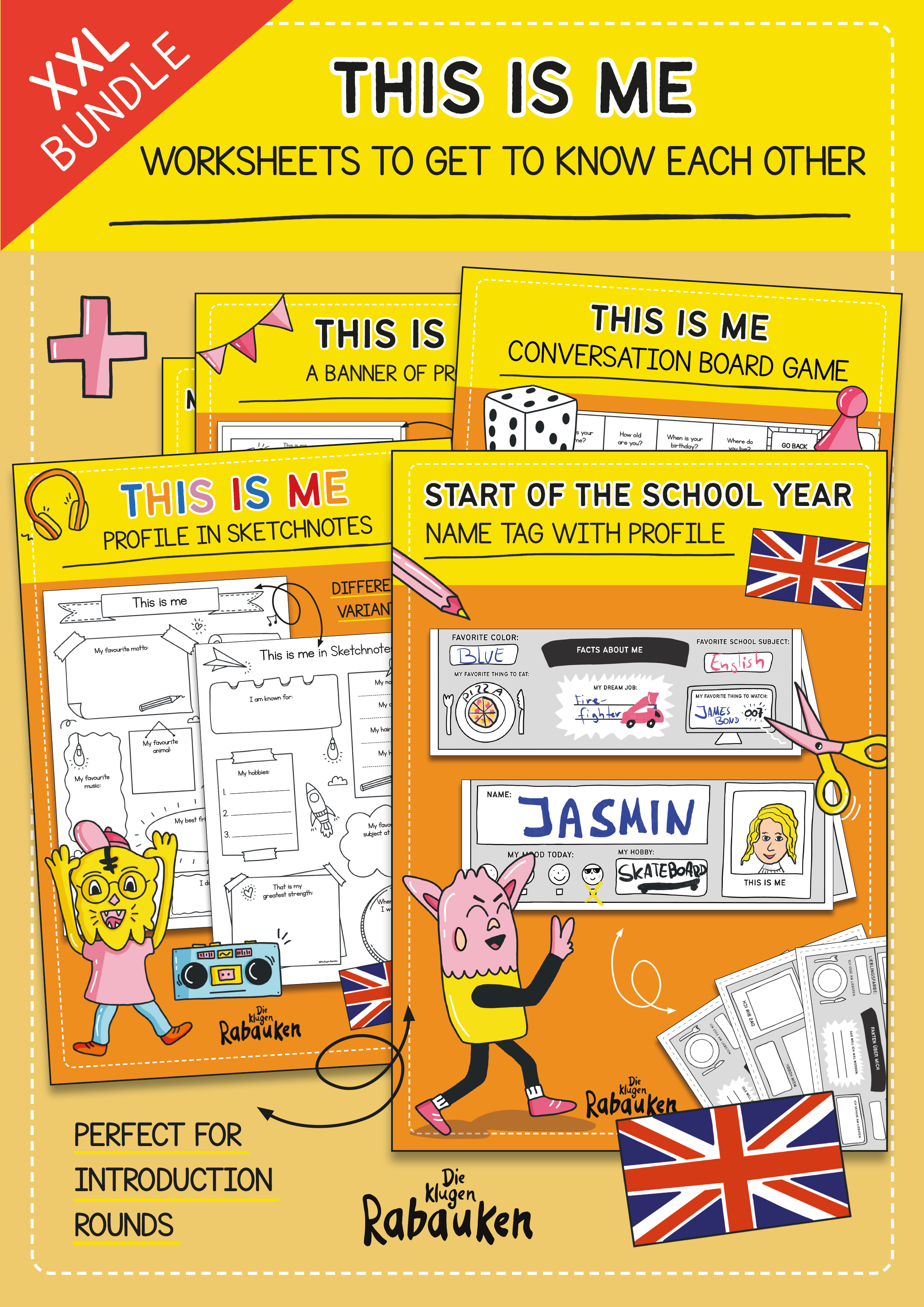 This is me - Worksheets to get to know each other 🗣️🧡 Auf Englisch Kennenlernen | XXL Bundle ...