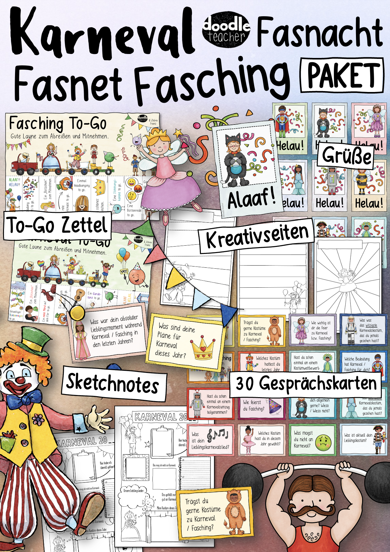 Karneval / Fasching 🤹🏽🧚🏼‍♀️ - wachsendes Materialpaket ...