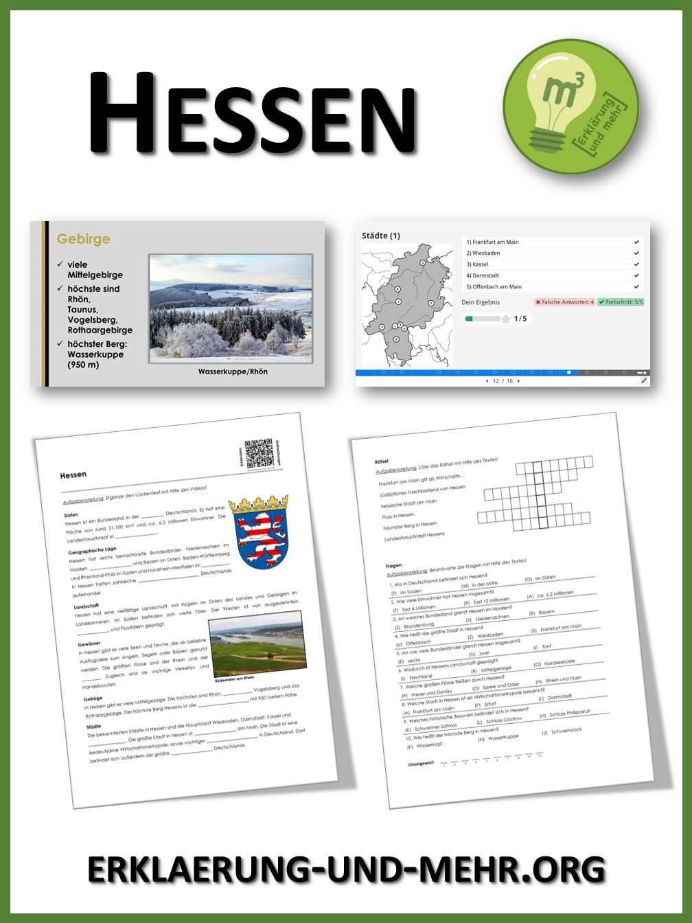 Hessen (Materialpaket) – Unterrichtsmaterial im Fach Erdkunde