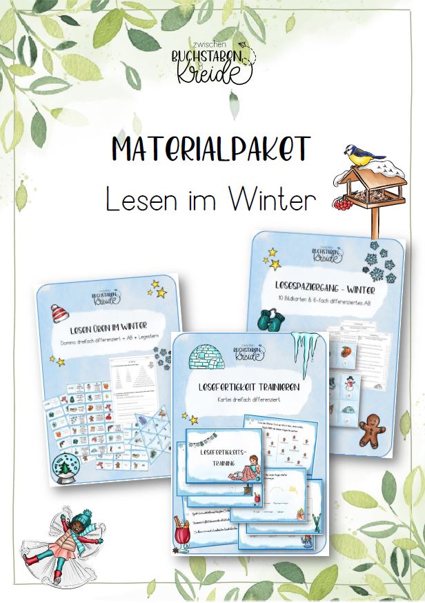 Lesen üben im Winter - Materialpaket – Unterrichtsmaterial im Fach Deutsch