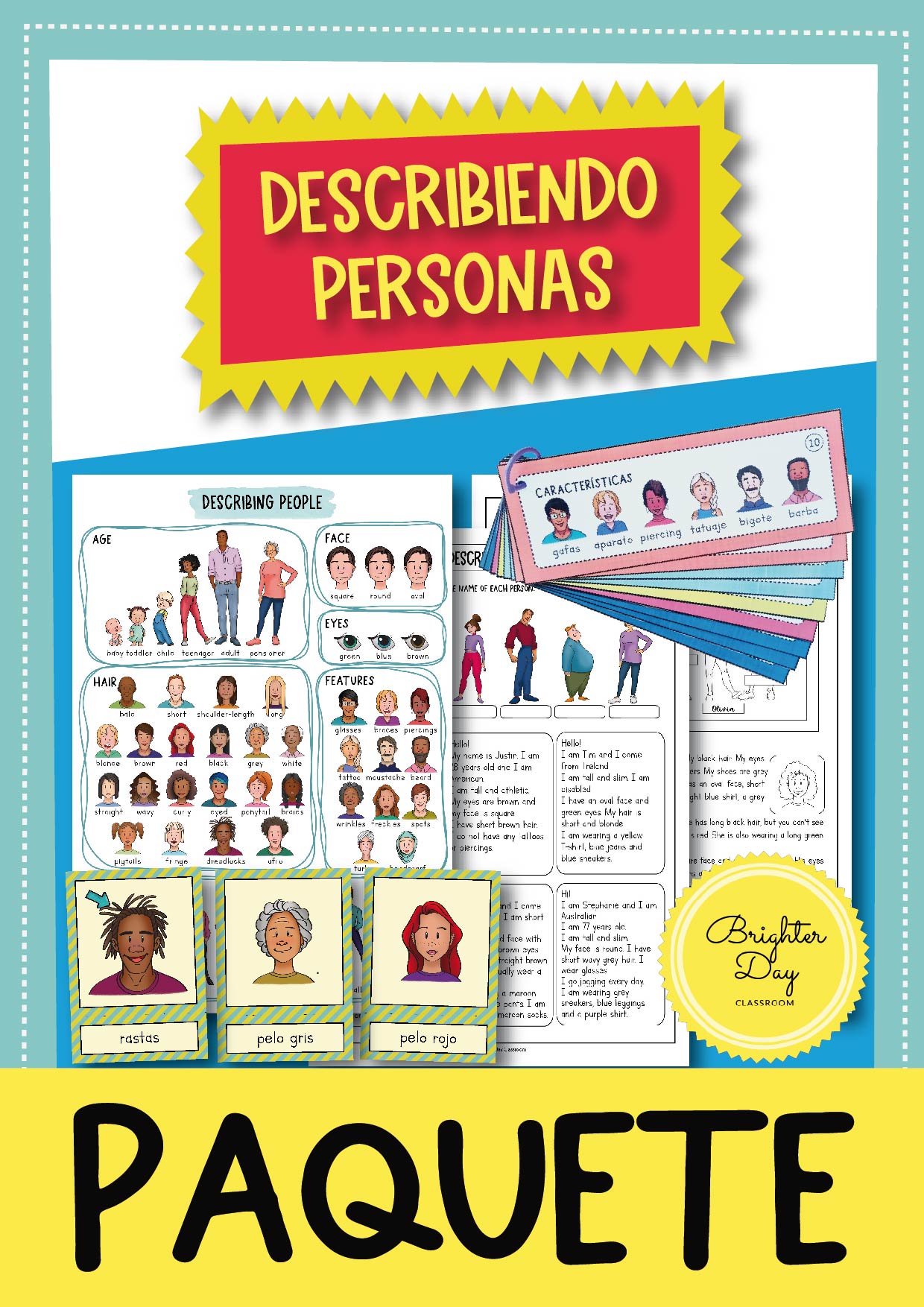 Describiendo Personas (Español): Paquete de materiales - material ...