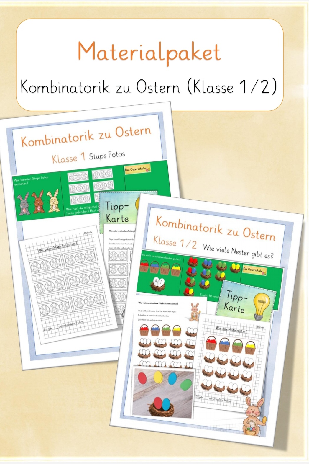 Materialpaket: Kombinatorik zu Ostern (Klasse 1/2 ...
