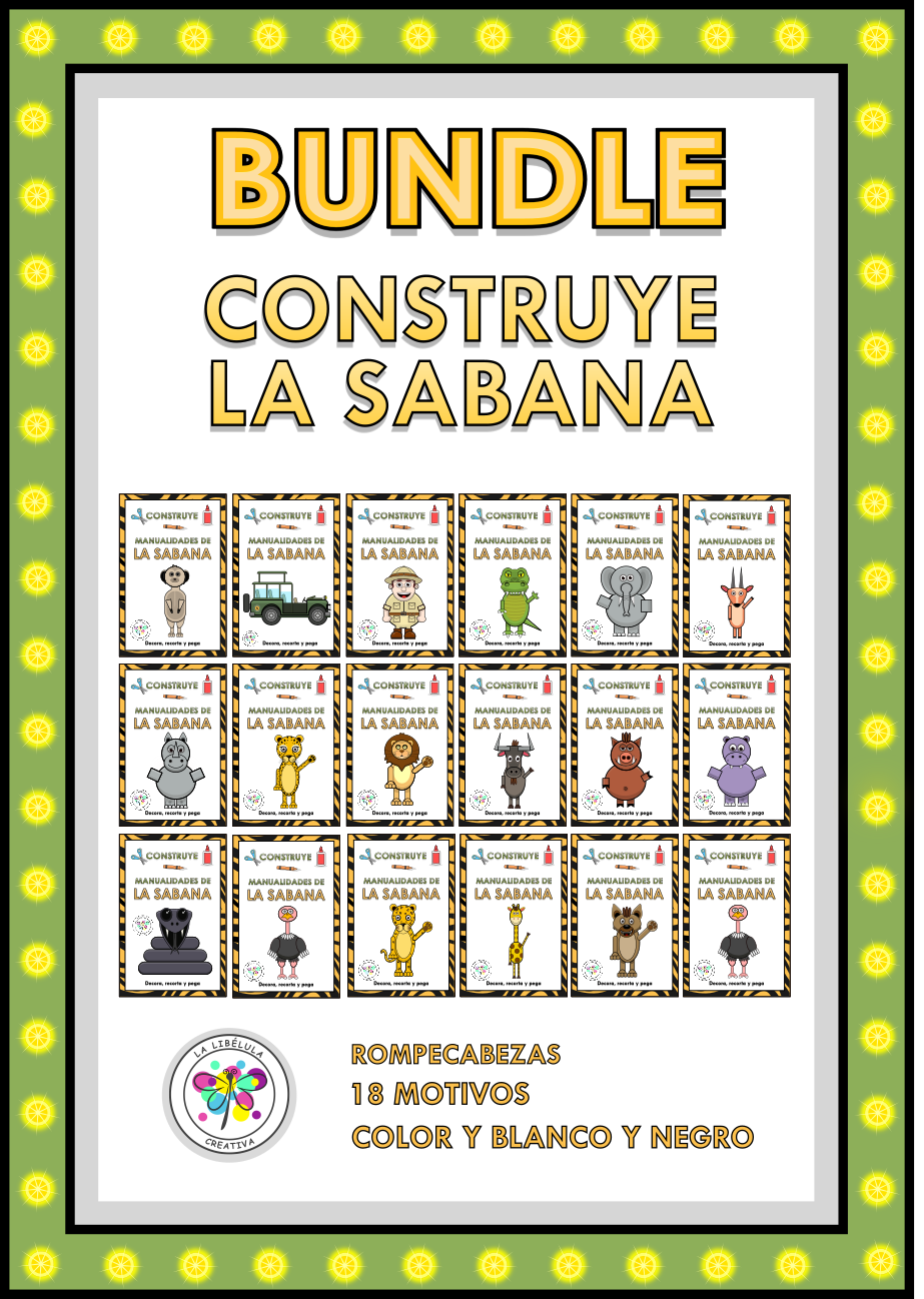 Bundle Paquete Crafts Construye Sabana Puzzle Rompecabezas Animales ...