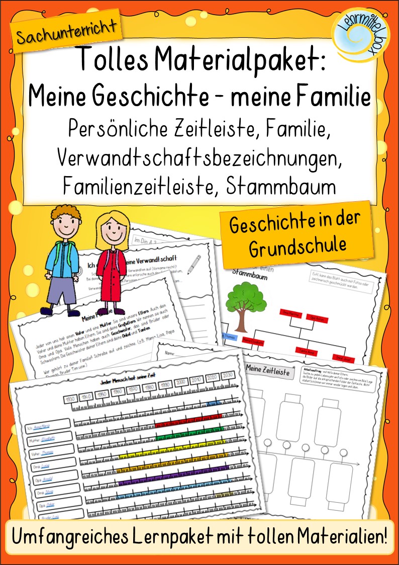 Materialpaket Geschichte: Eigene Zeitleiste, Familie, Stammbaum ...