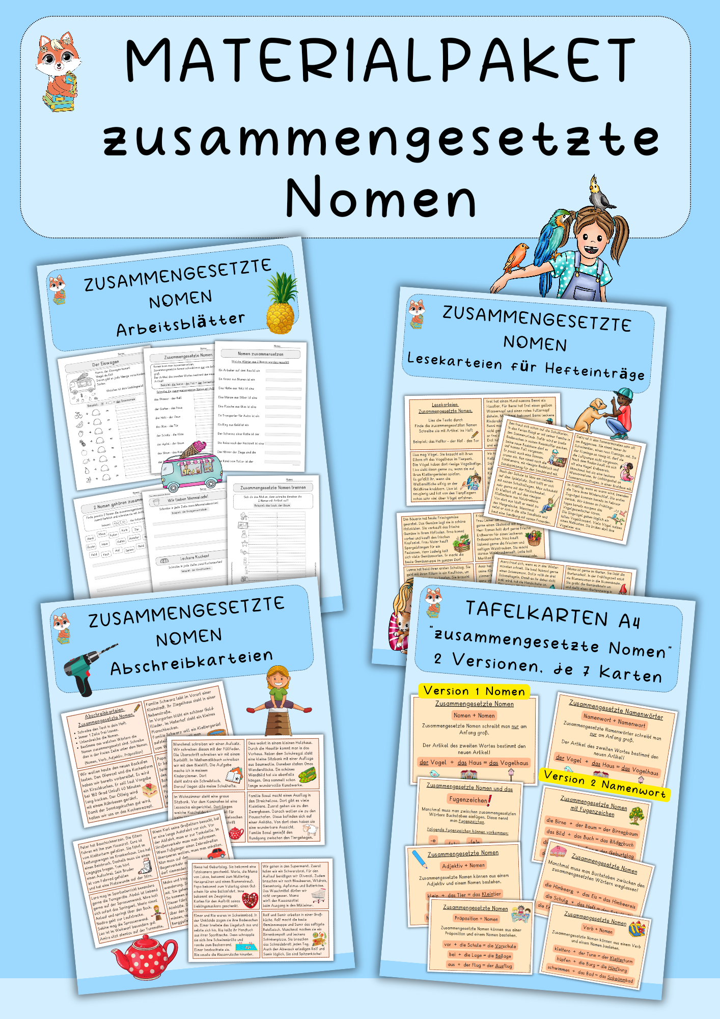 Zusammengesetzte Nomen, Materialpaket – Unterrichtsmaterial im Fach Deutsch