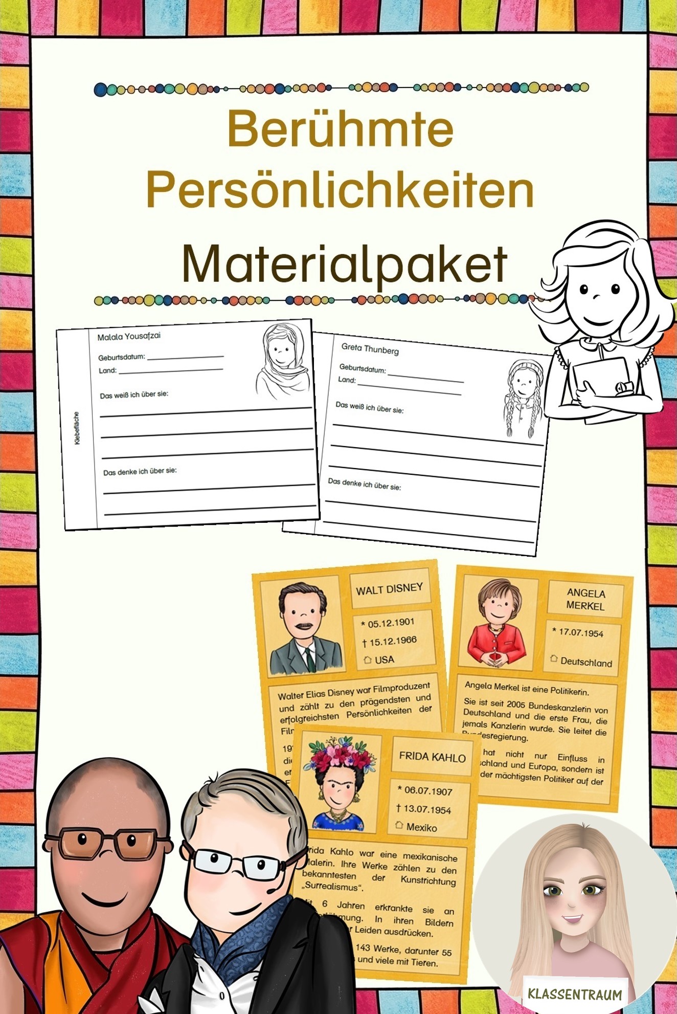 Berühmte Persönlichkeiten - Materialpaket – Unterrichtsmaterial in den ...