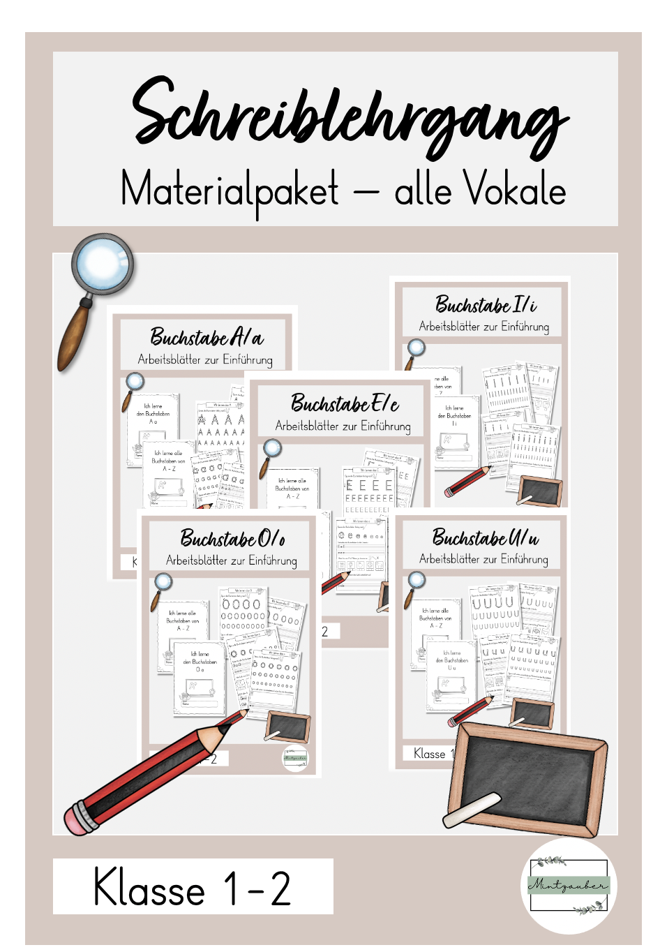 Materialpaket Schreiblehrgang Buchstabeneinführung Vokale ...