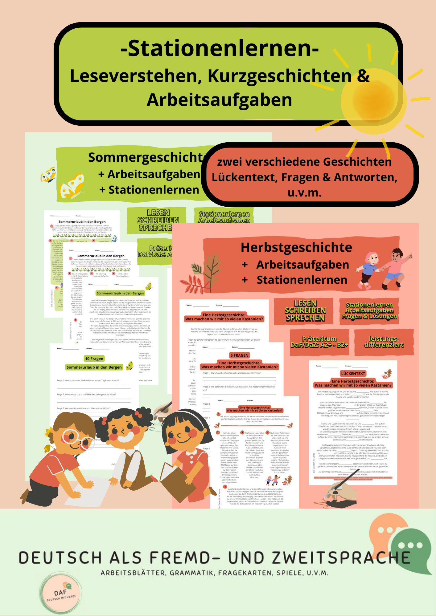 DaF/DaZ: Stationenlernen - Leseverstehen & Präteritum ...