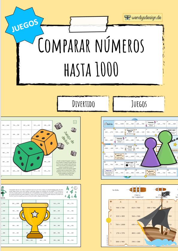 Comparar números (1-1000) - Paquete de juegos - material de la ...