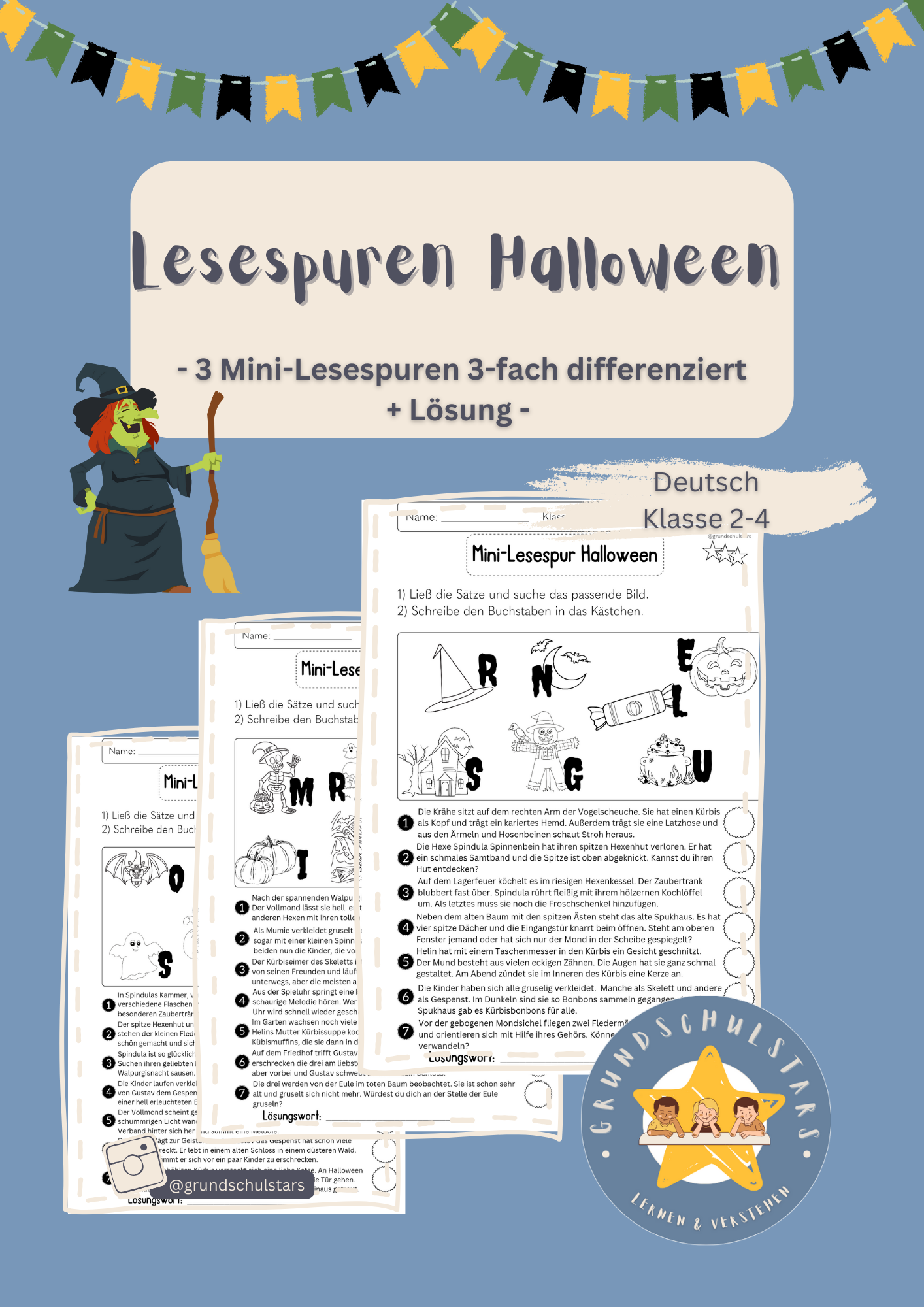 Materialpaket Lesespuren Halloween 1-3 - Leseförderung ...