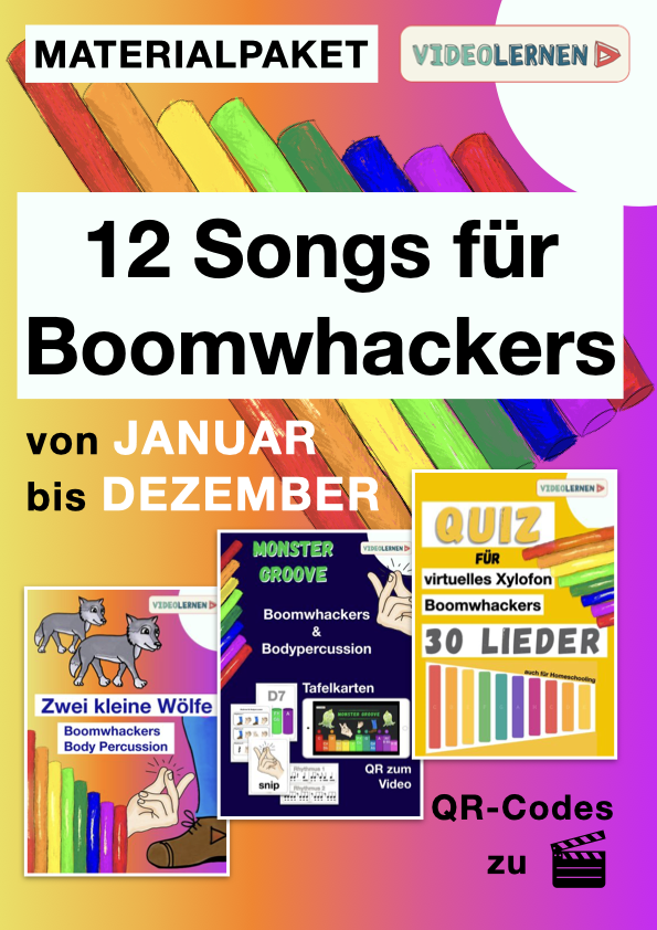 Materialpaket für Boomwhacker 12 Songs von Januar bis Dezember ...