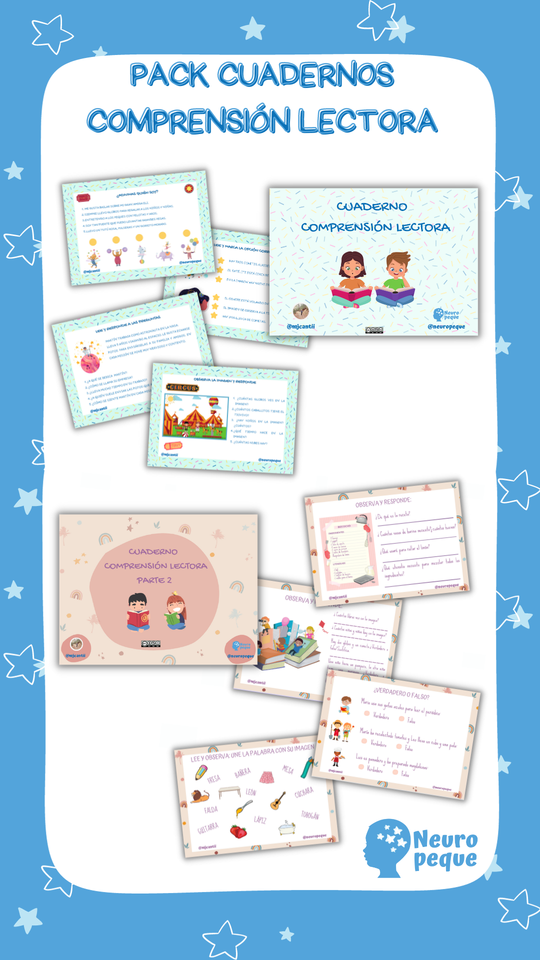 PACK CUADERNOS COMPRENSIÓN LECTORA (2 CUADERNOS) - material de la ...