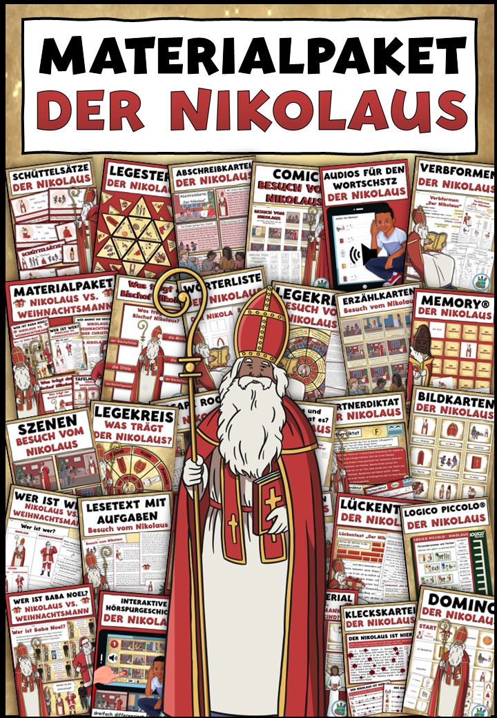 Materialpaket "Der Nikolaus" Advent - DaZ / DaF / Deutsch / KBW ...