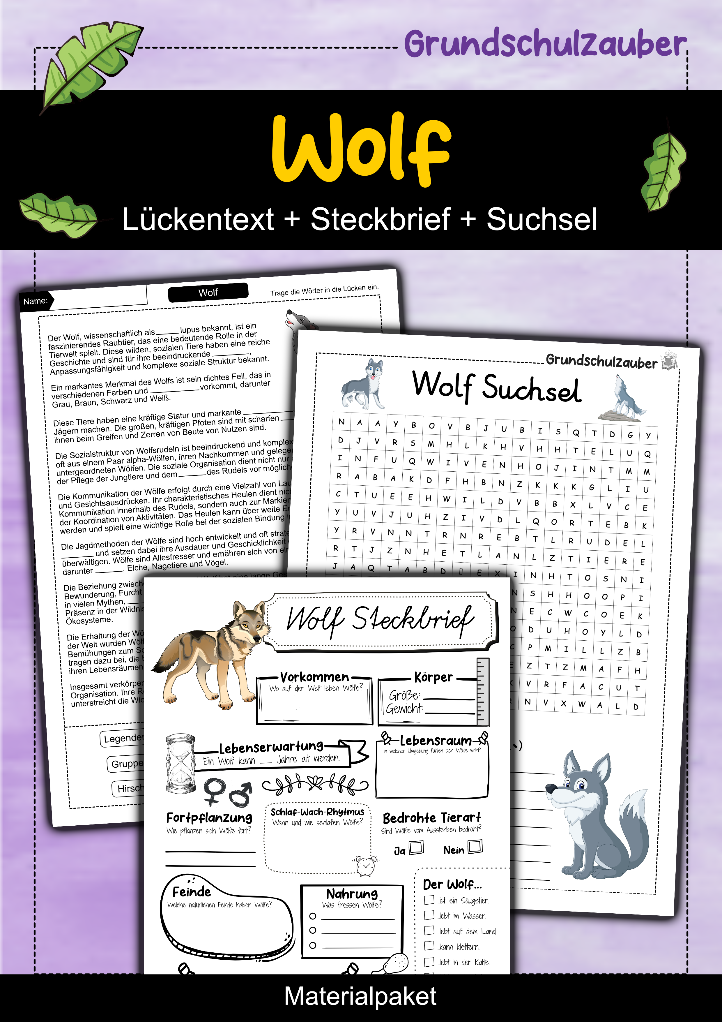 Wolf Materialpaket - 3 für 2 Sparpaket – Unterrichtsmaterial in den ...