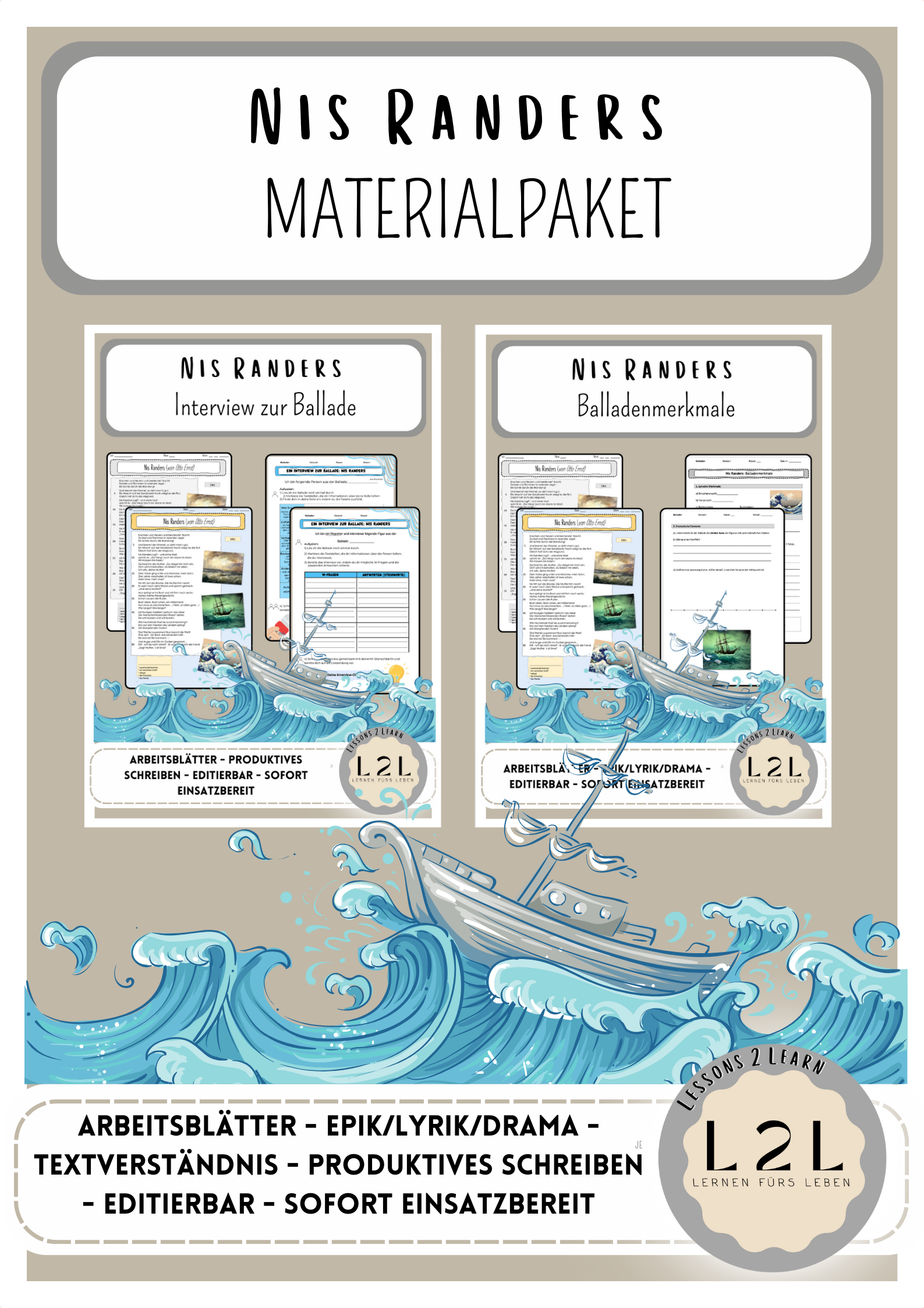 MATERIALPAKET: Nis Randers - Ballade untersuchen – Unterrichtsmaterial ...
