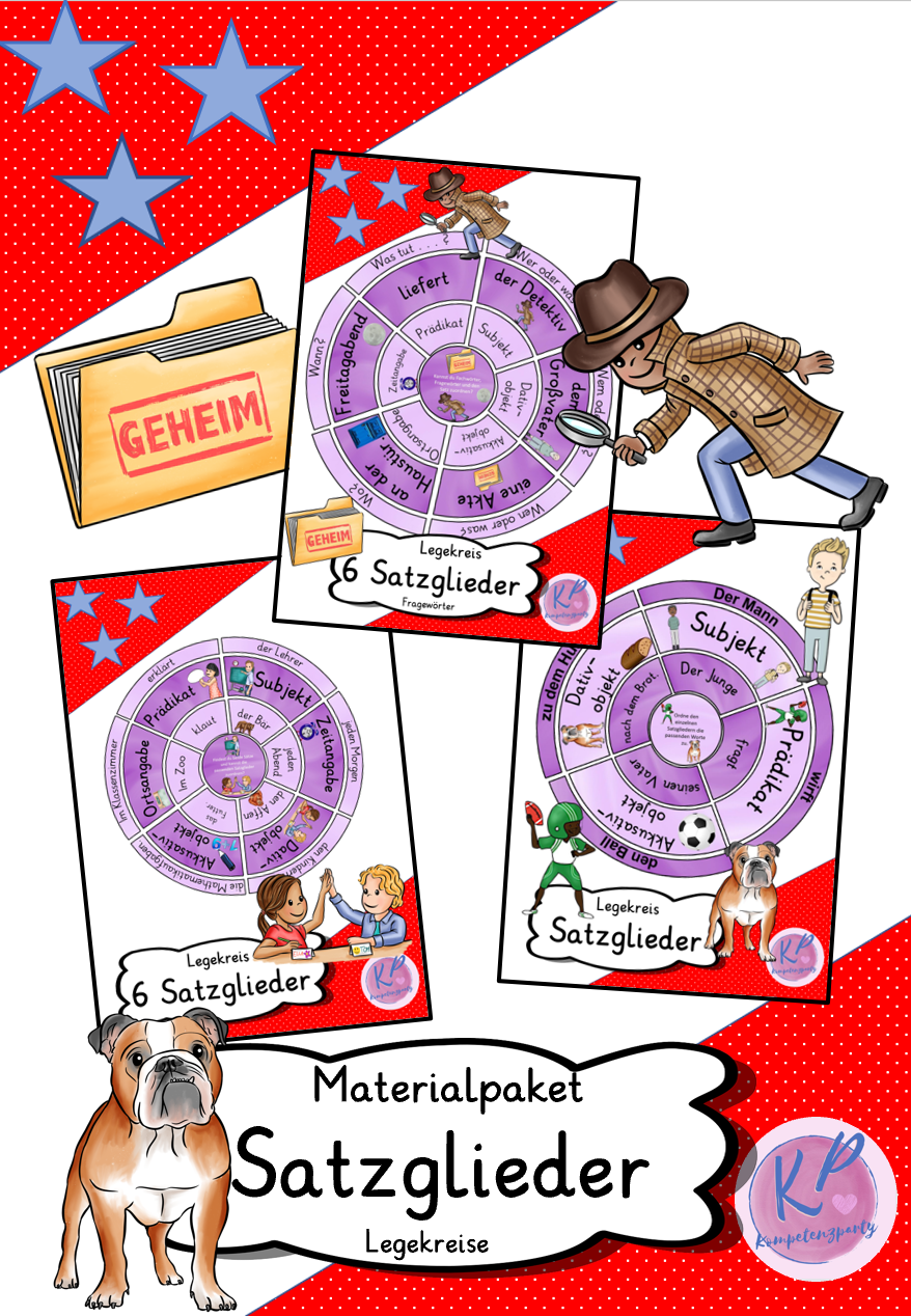 Legekreise Satzglieder: Materialpaket – Unterrichtsmaterial im Fach Deutsch