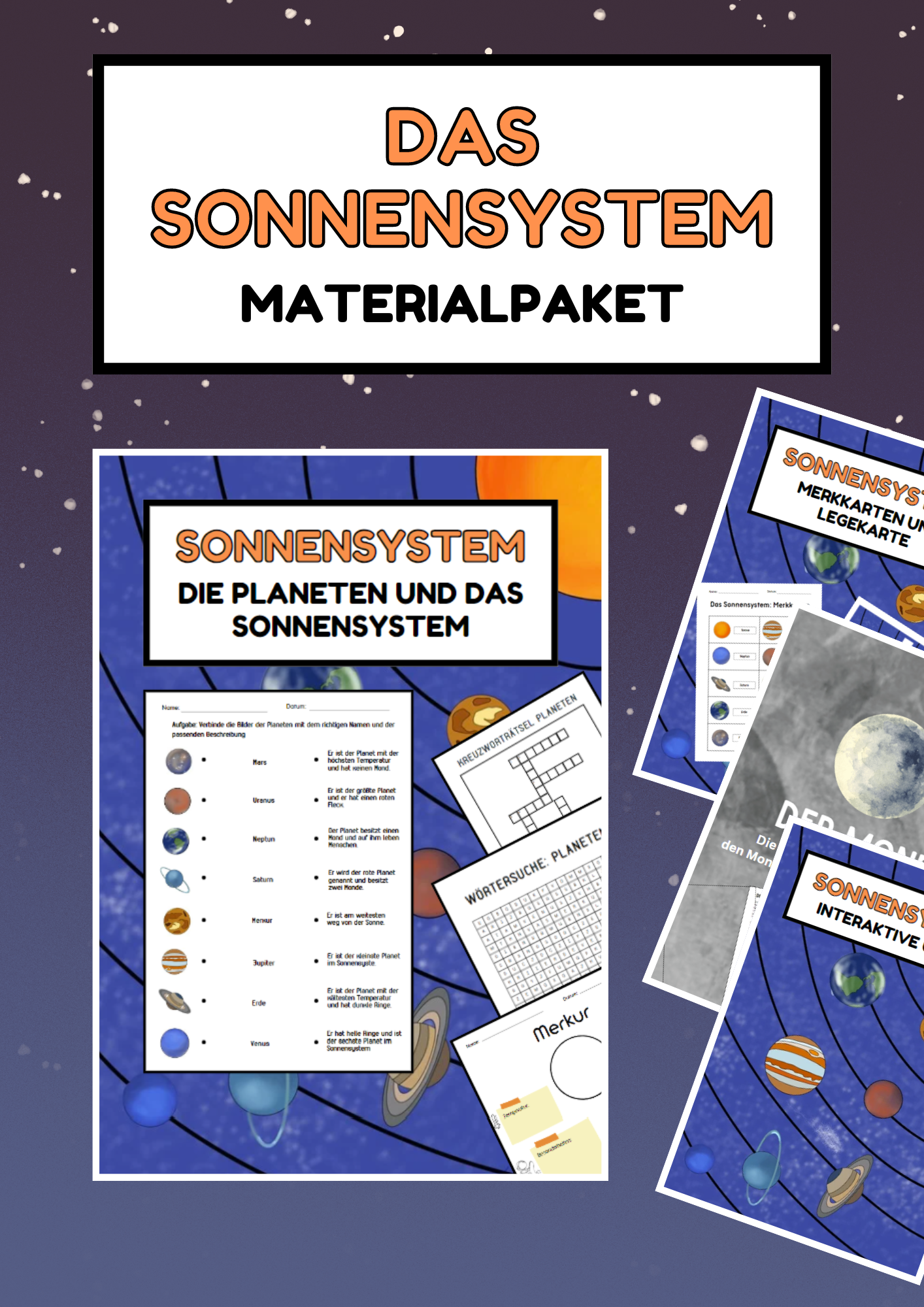 Materialpaket Sonnensystem: Unser Sonnensystem und die Planeten ...