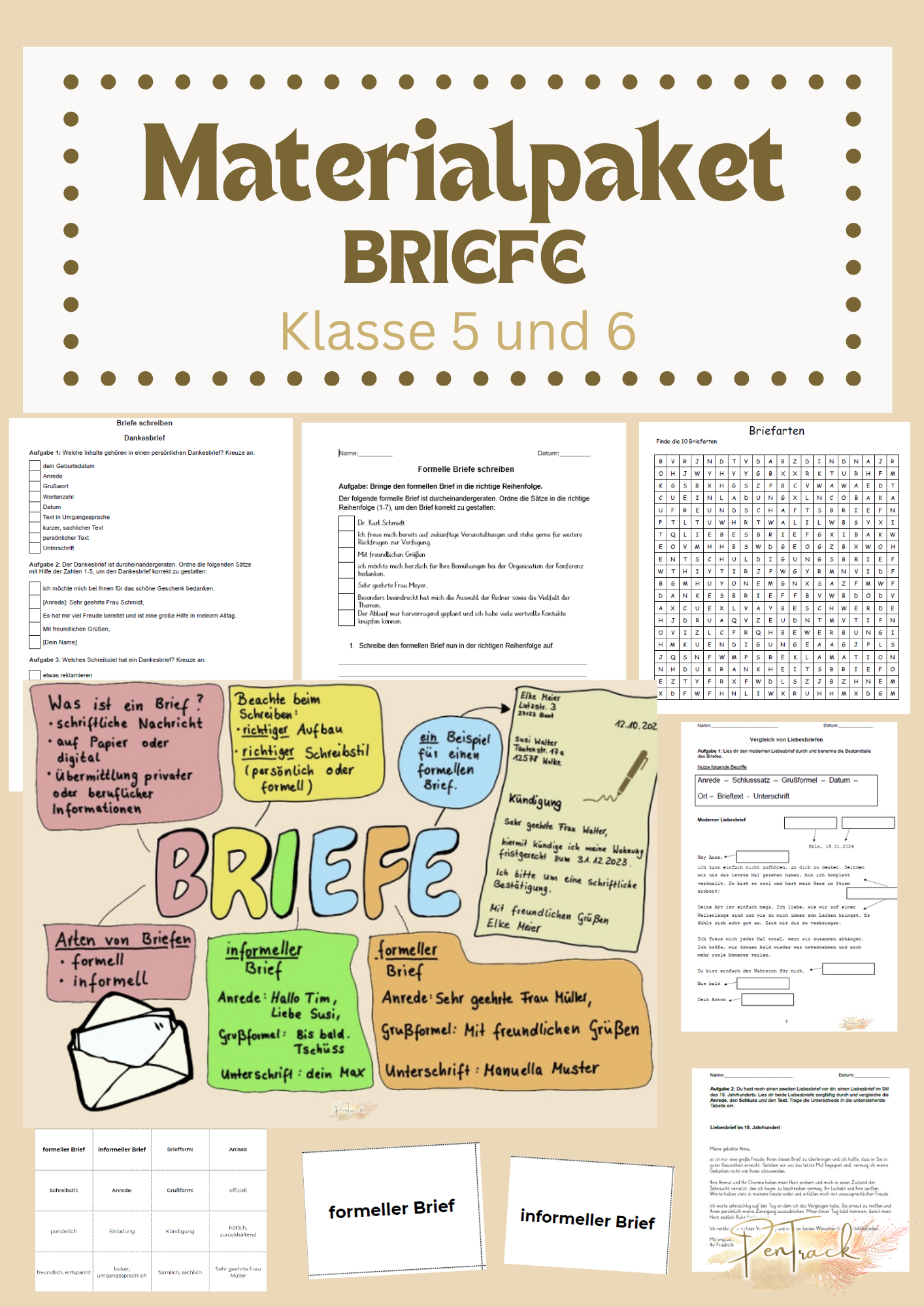 Materialpaket Briefe schreiben Klasse 5/6 – Unterrichtsmaterial im Fach ...