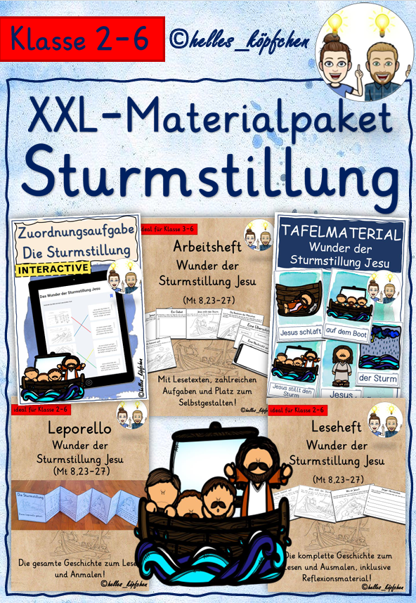 Sturmstillung / Jesus stillt den Sturm - Wunder Jesu XXL-MATERIALPAKET ...