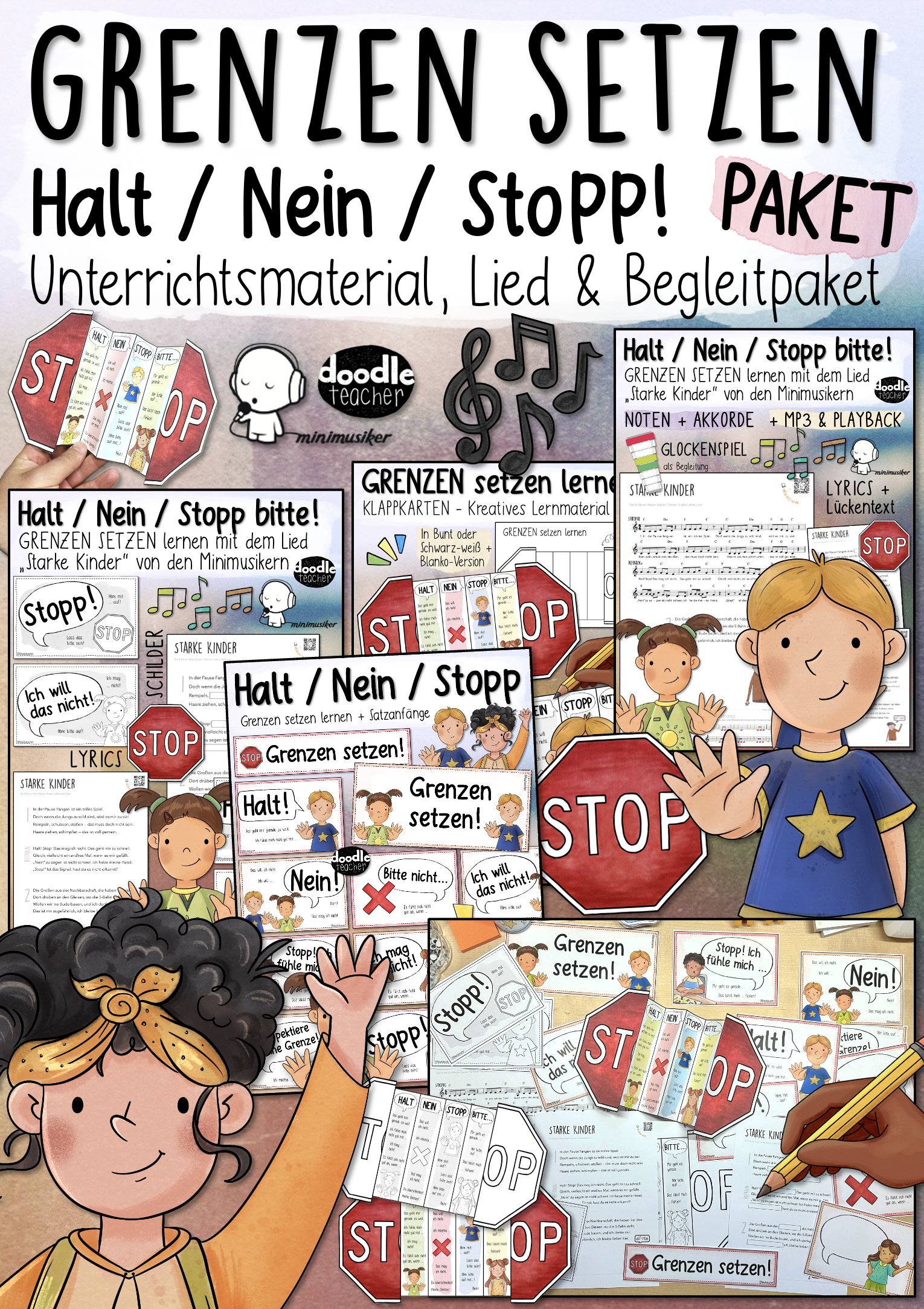 Halt / Stopp 🙅‍♀️ - Grenzen setzen + Lied 🎶 PAKET – Unterrichtsmaterial ...