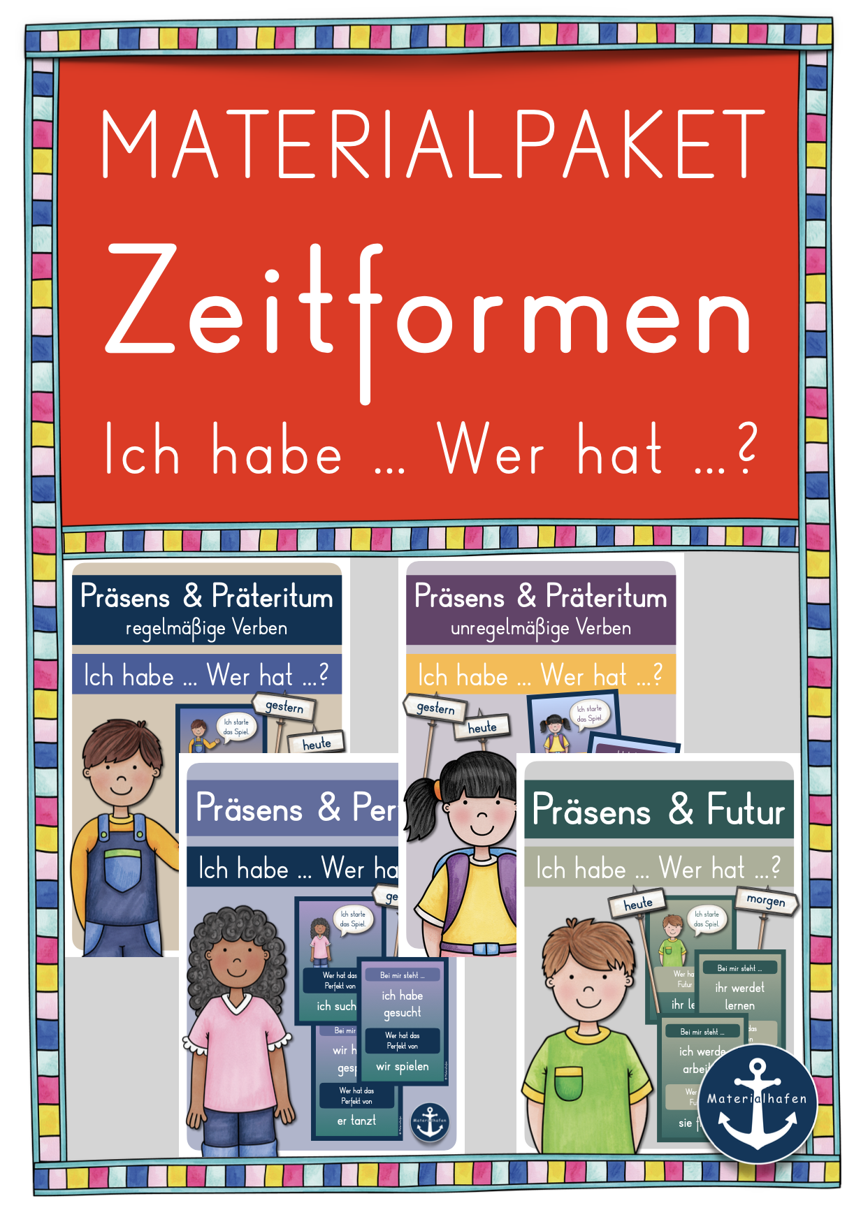 MATERIALPAKET Zeitformen (Ich habe ... Wer hat ...? | Lesespiele ...