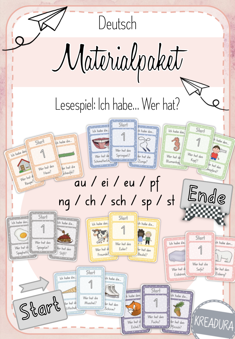 Materialpaket Lesespiel : Ich habe - wer hat? Zum Laut au ei eu ng pf ...