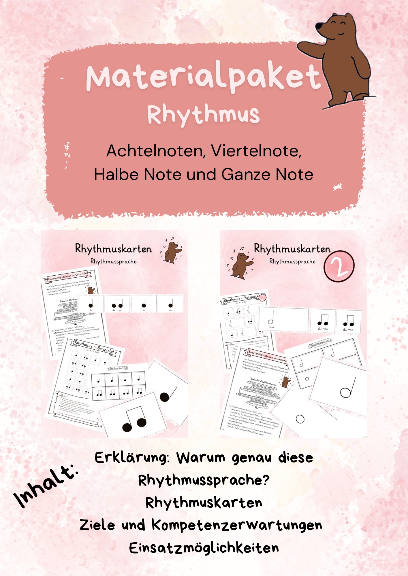 Materialpaket - Rhythmuskarten und Rhythmussprache komplett ...