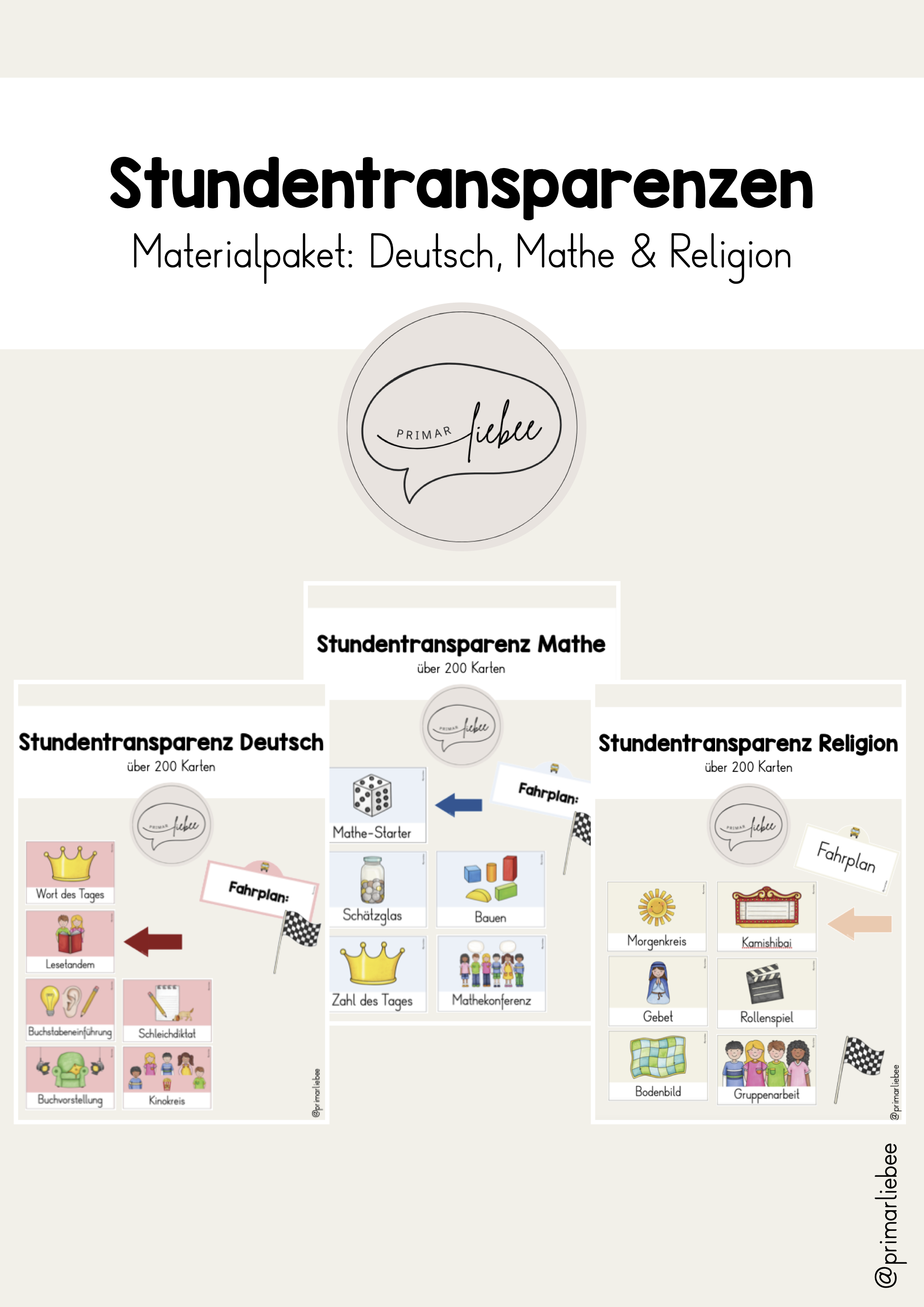 Materialpaket: Stundentransparenz Deutsch, Mathe & Religion ...