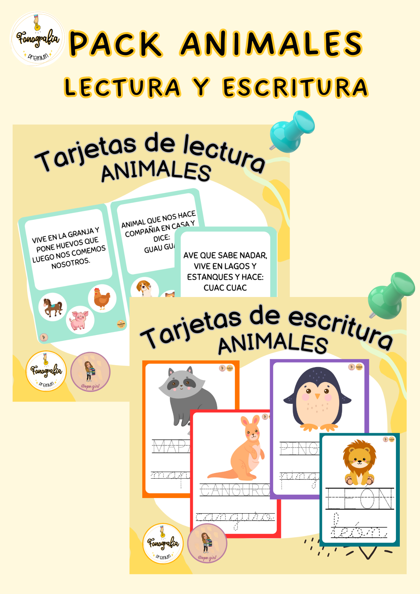 Pack Animales: Lectura y escritura - material didáctico de las ...