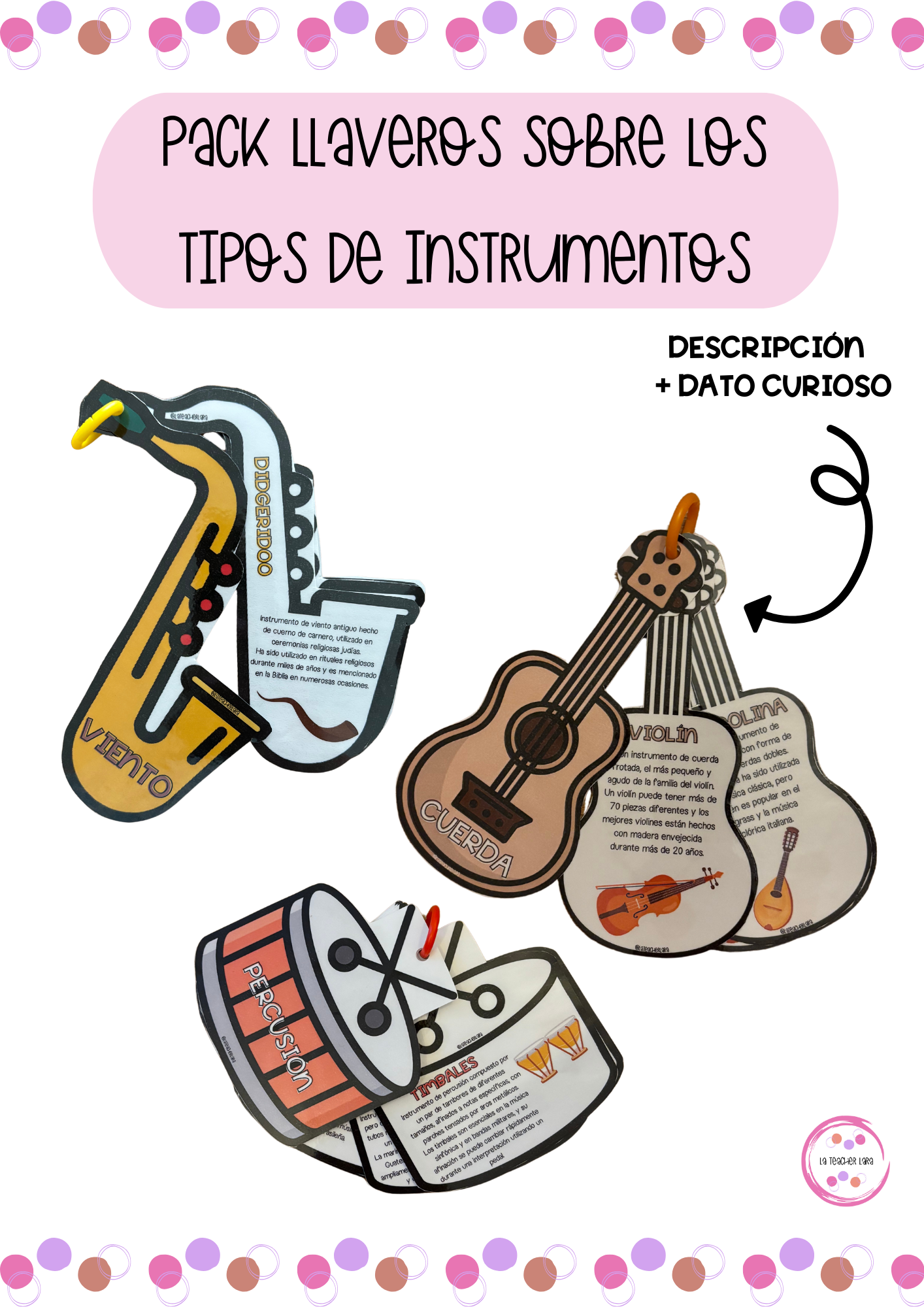 PACK DE LLAVEROS SOBRE INSTRUMENTOS - material de la siguiente ...
