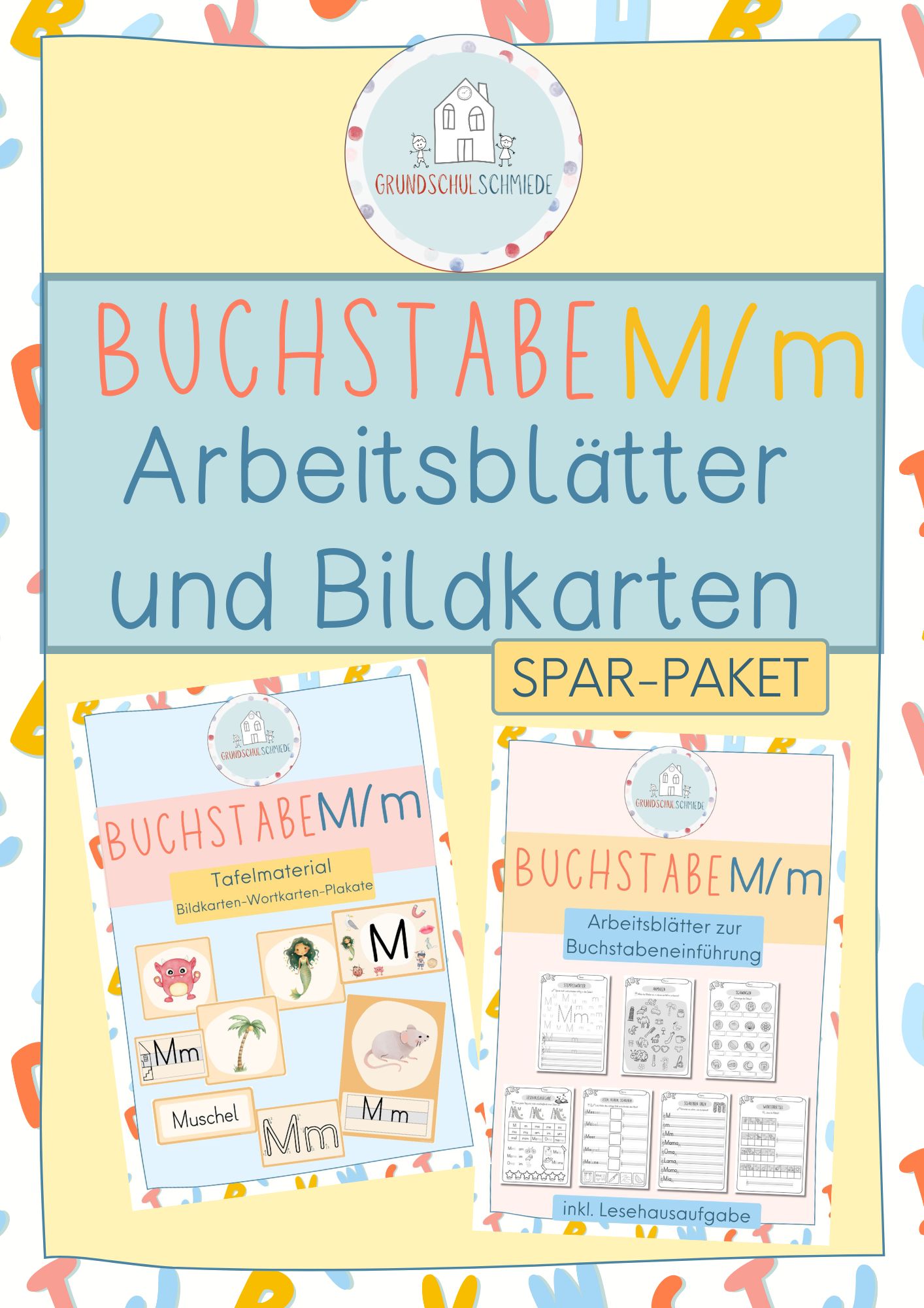 Buchstabenpaket M - Arbeitsblätter und Bildkarten – Unterrichtsmaterial ...