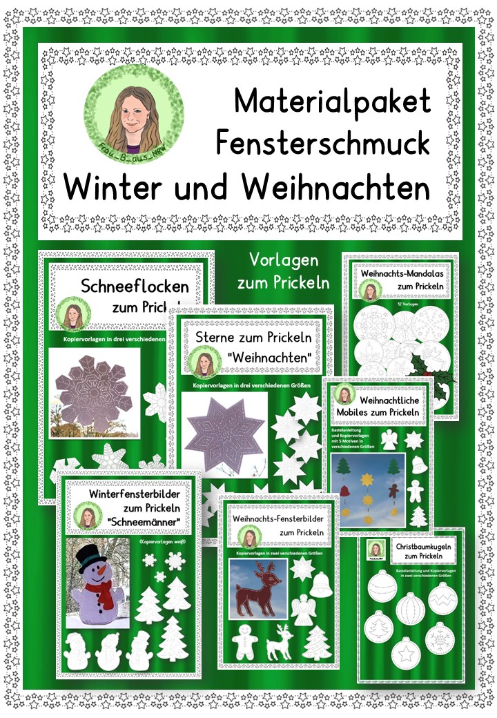 Materialpaket Fensterschmuck prickeln Winter und Weihnachten ...
