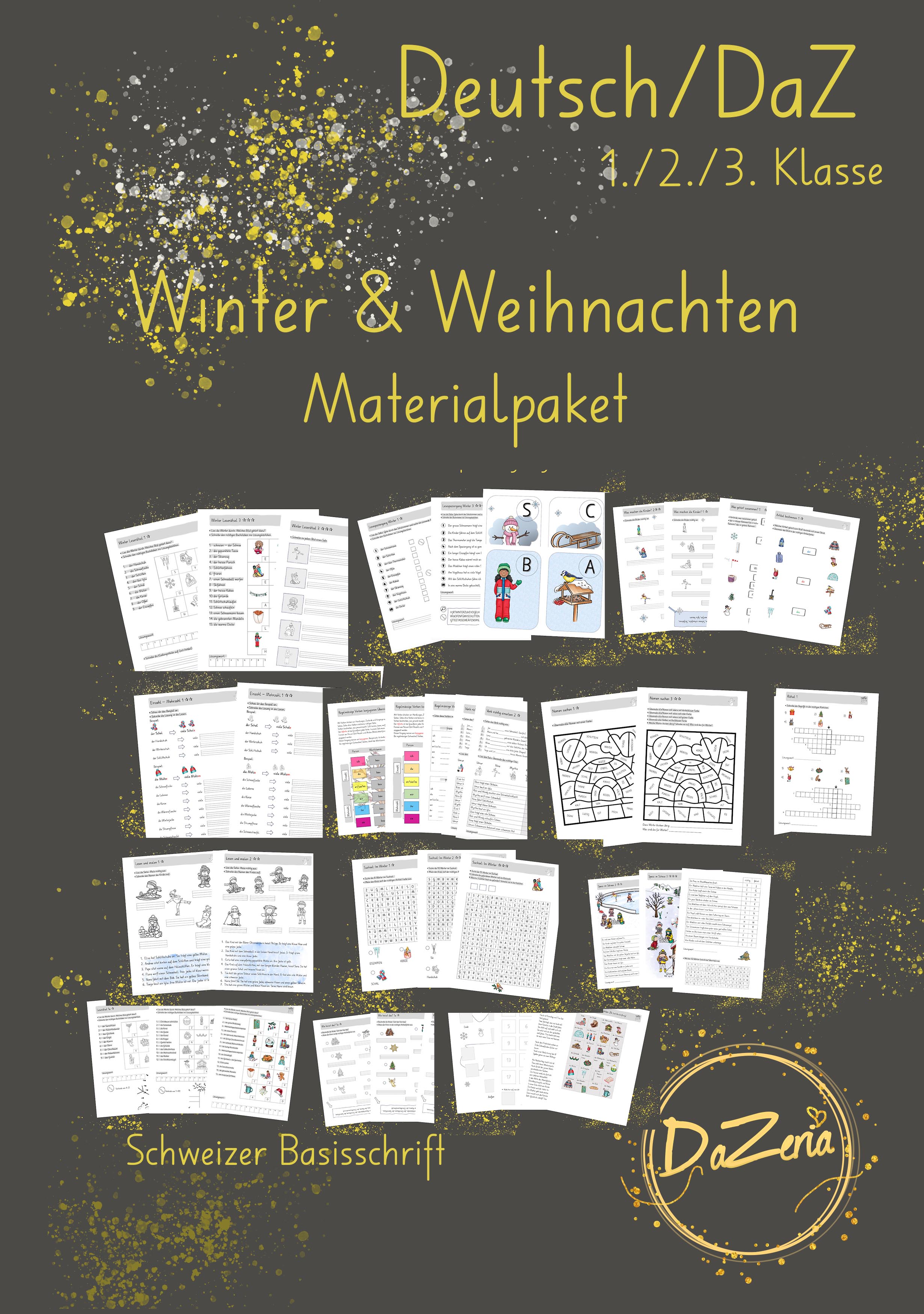 Materialpaket zum Wortschatz Winter & Weihnachten für den DaZ ...