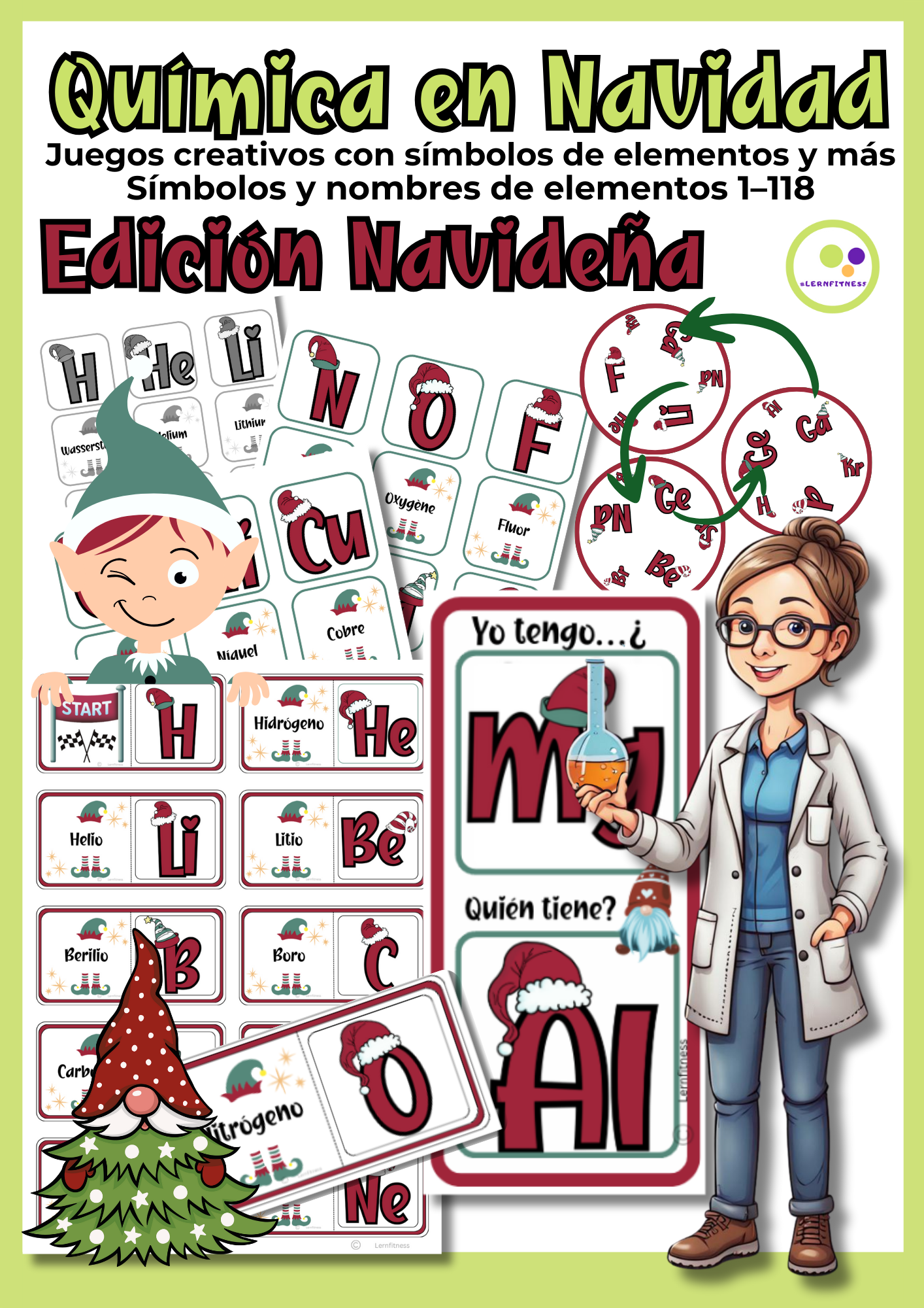 Paquete de materiales: Navidad Juegos de Química con Símbolos de ...