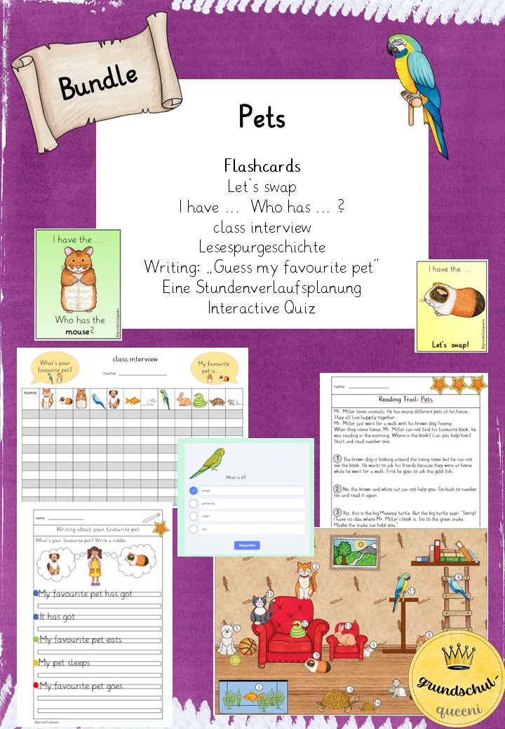 (Bundle) Unterrichtseinheit "pets" – Unterrichtsmaterial im Fach Englisch
