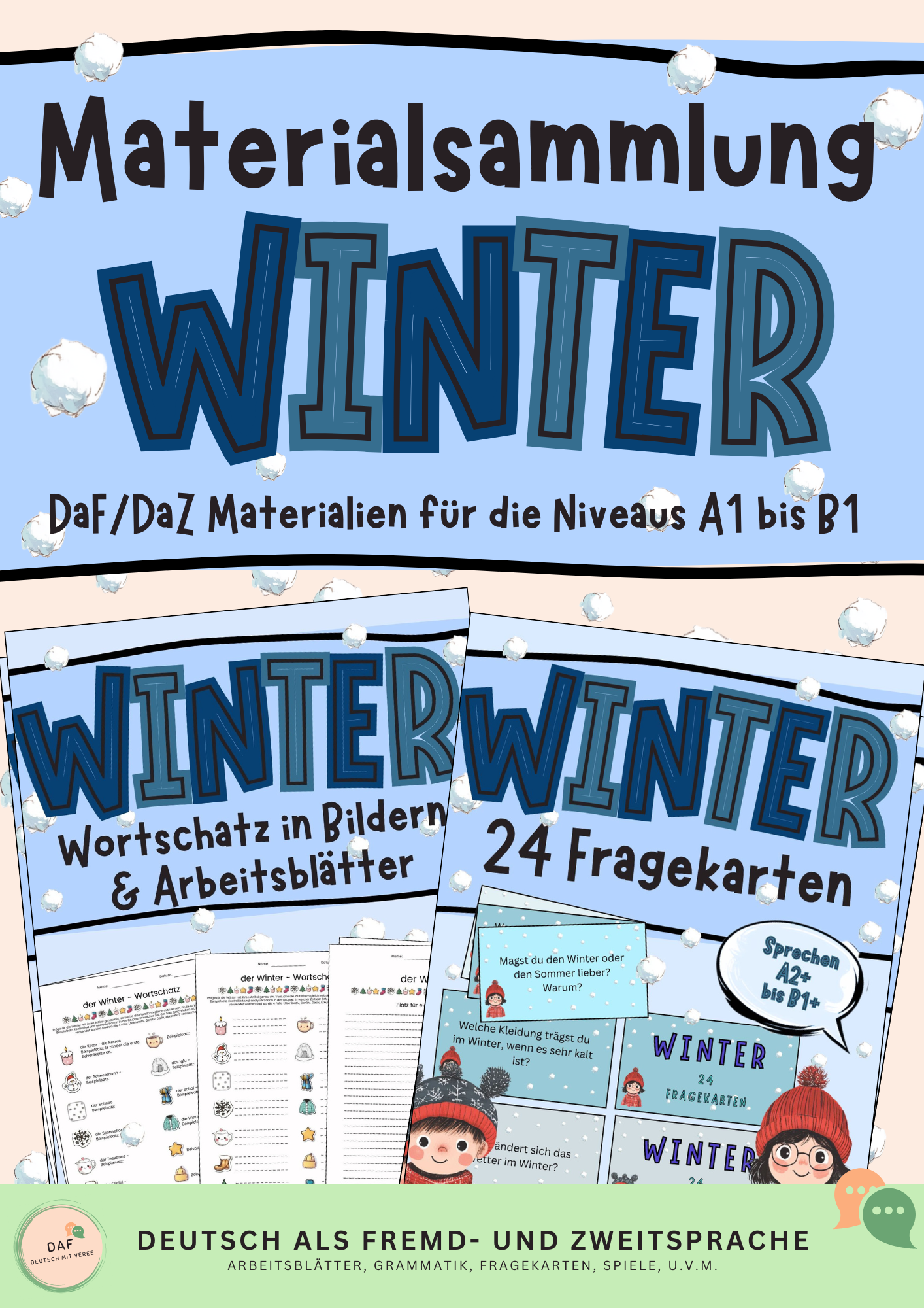 Wortschatz und Fragen im Winter – Unterrichtsmaterial in den Fächern ...