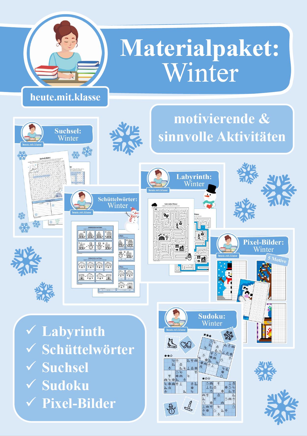 Wachsendes Materialpaket: Winter – Unterrichtsmaterial im Fach ...